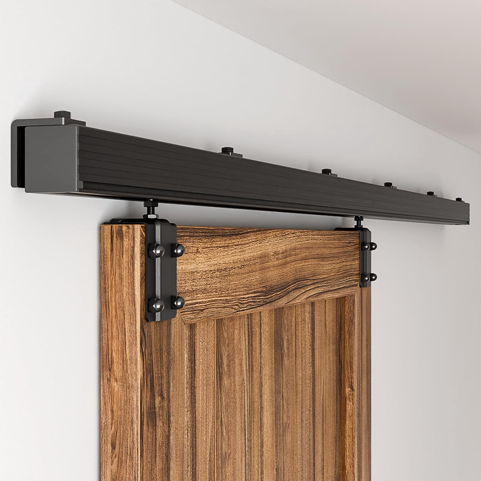 BONIKLUBA 5FT Box Rail Sliding Barn Door Hardware,Wall Mount Track Kit ...