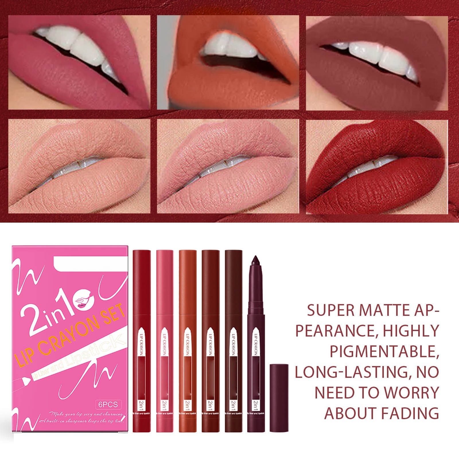 BONINGGG Lipstick Lip Liner Women's Hook Line Lip Pencil Paste Color ...