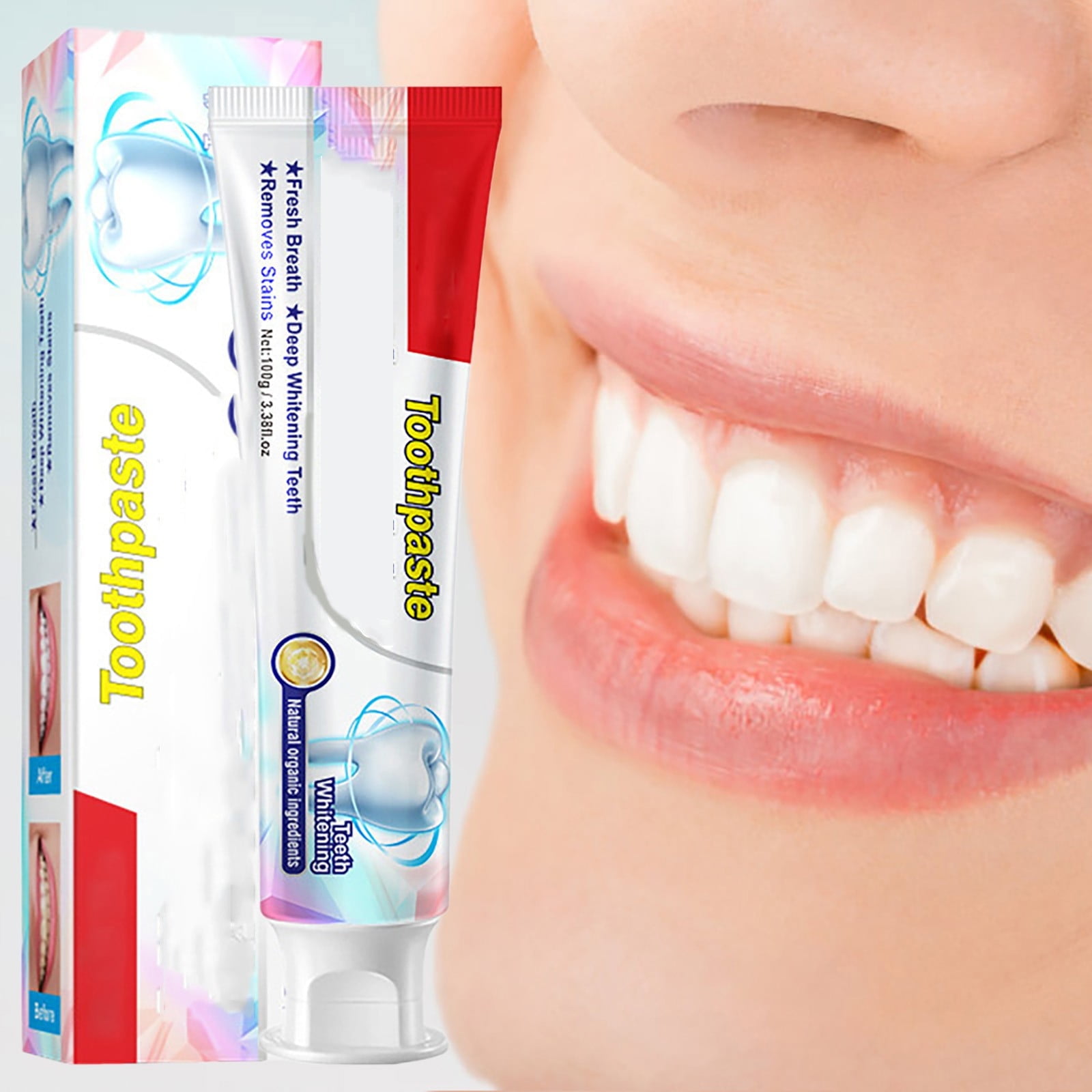BONINGGG Tone Toothpaste To Yellow Stains White Teeth Clean Mouth Fresh ...