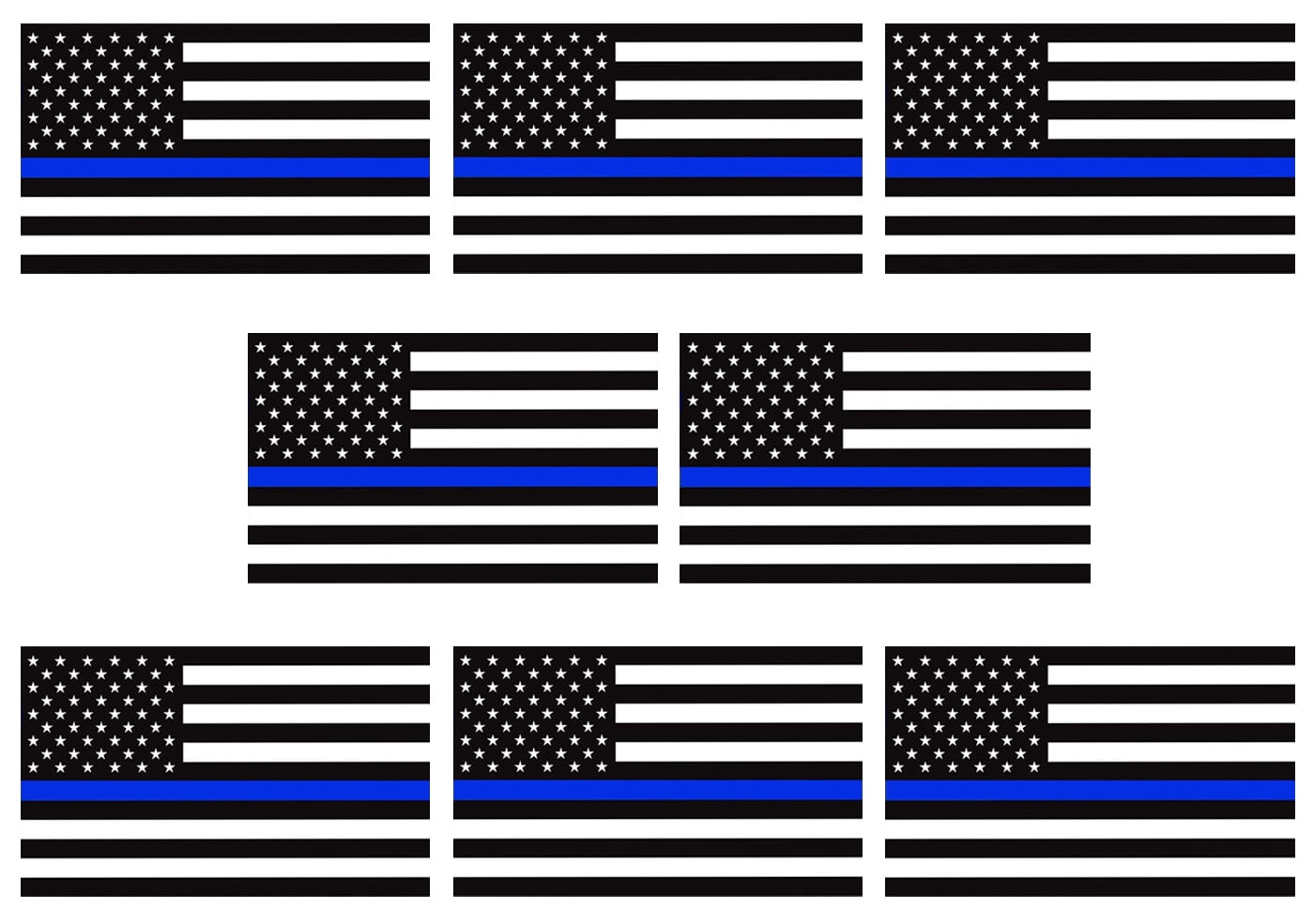 BONISON 8 Pack Thin Blue Line Sticker Decal, 3x5in Subdued American ...