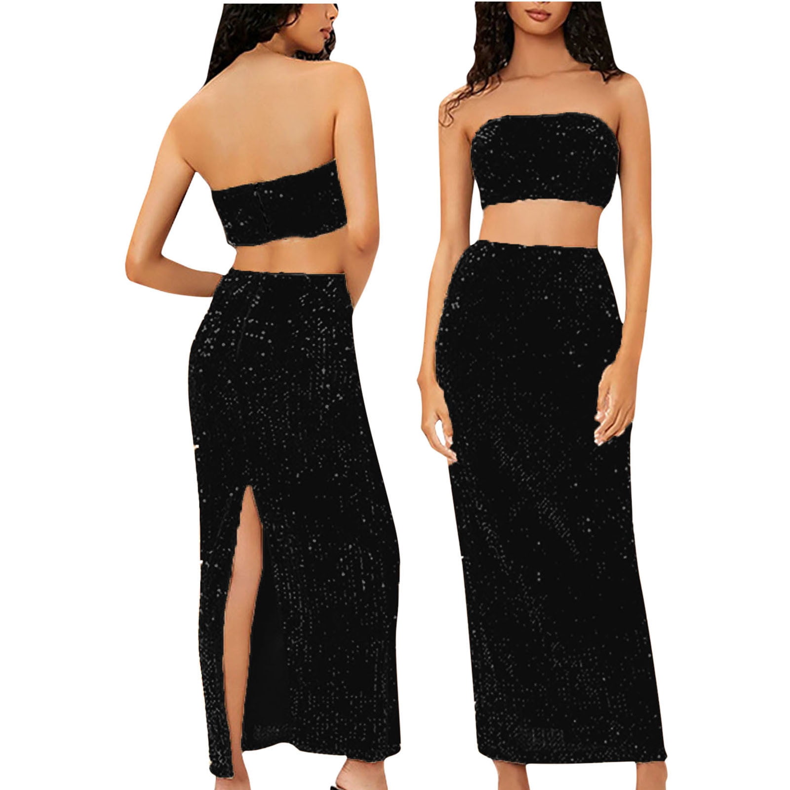 BONIXOOM Black Dresses for Women Multi-theme Party Crew Neck Raglan ...