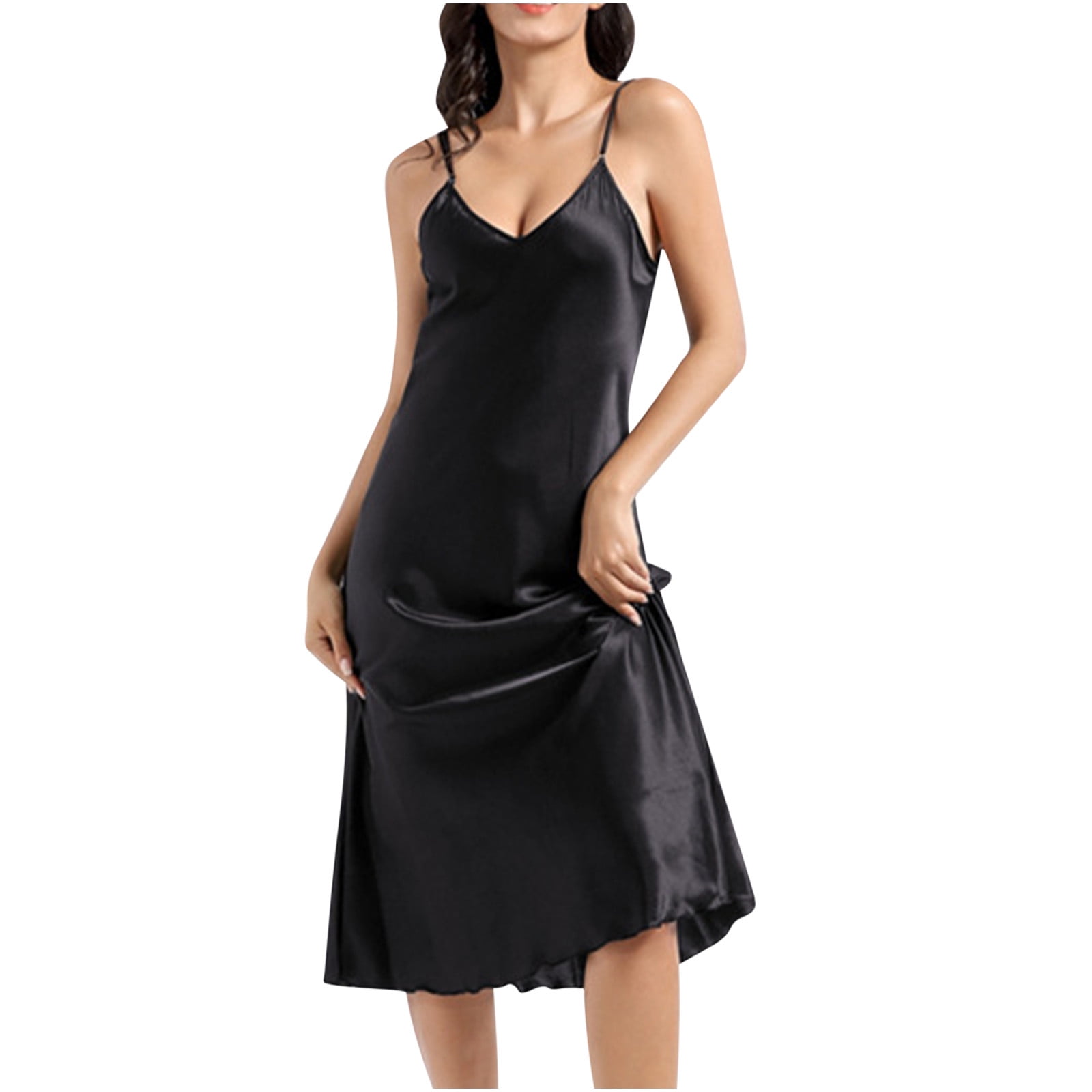 BONIXOOM Black Dresses for Women Multi-theme Party V-Neck Tab ...
