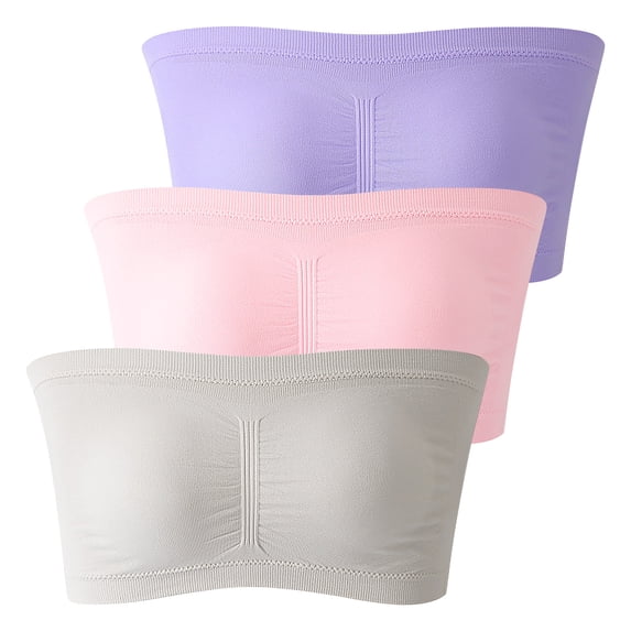 BONIXOOM Bralette for Women, Plus Size 3 Pieces Wireless Stretch Tube ...