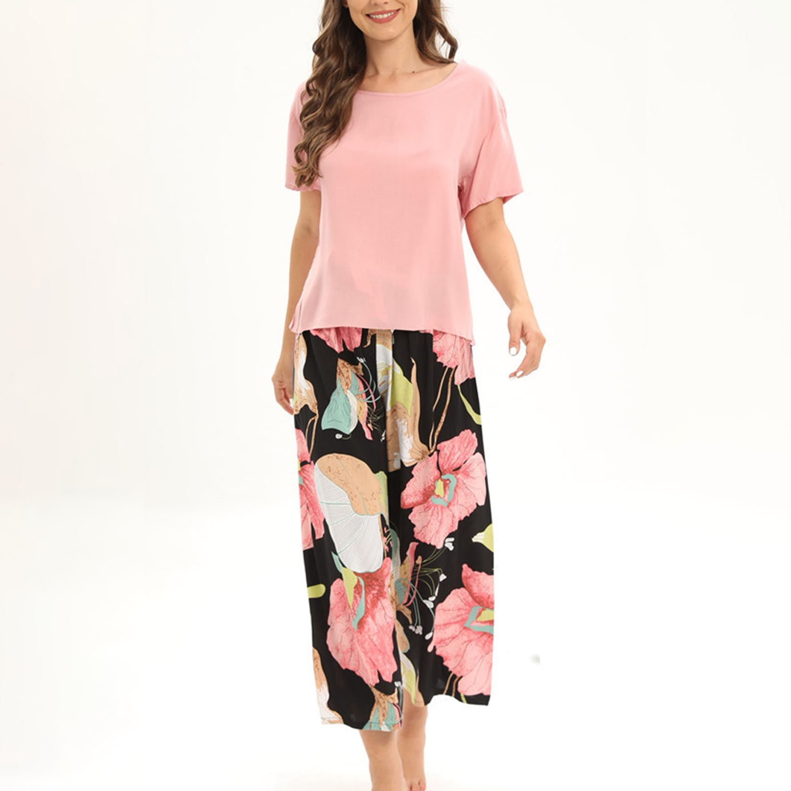 BONIXOOM Christmas Pajamas Silk Pajamas For Women Loungewear Pull-On ...