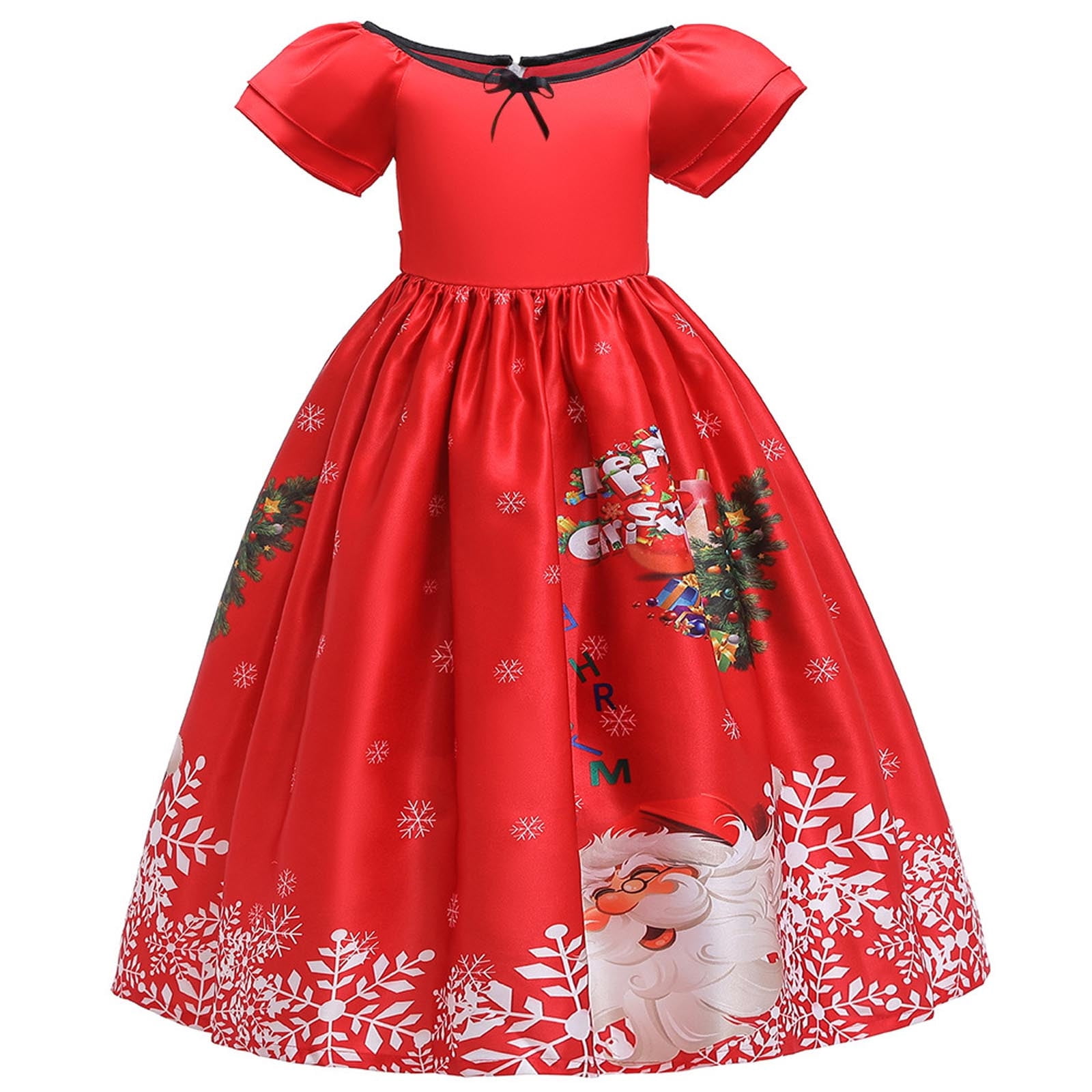 BONIXOOM Girls' Prom Dresses 2024 Crew Neck Tab Short Sleeve Dress ...