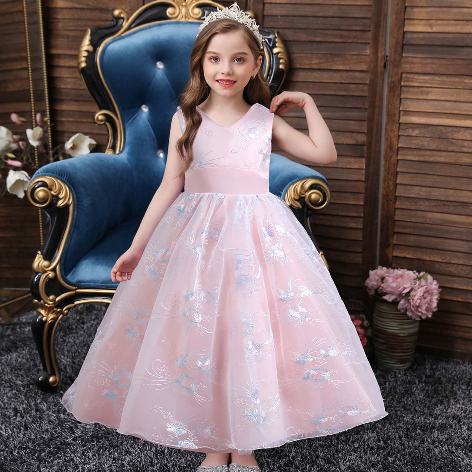 BONIXOOM Girls' Prom Dresses 2024 Crew Neck Tab Sleeveless Dress ...