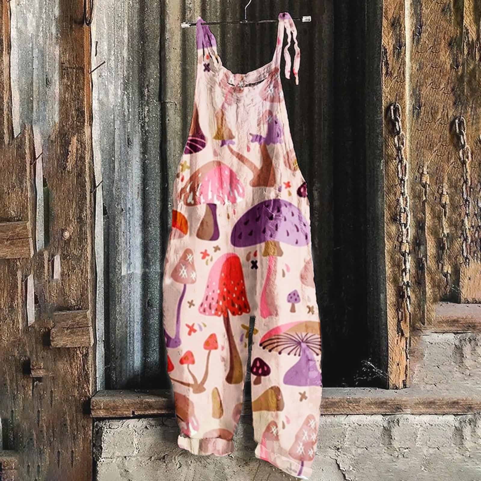 BONIXOOM Jumpsuits for Women Capri Pants for Women Solid Mid Waisted ...