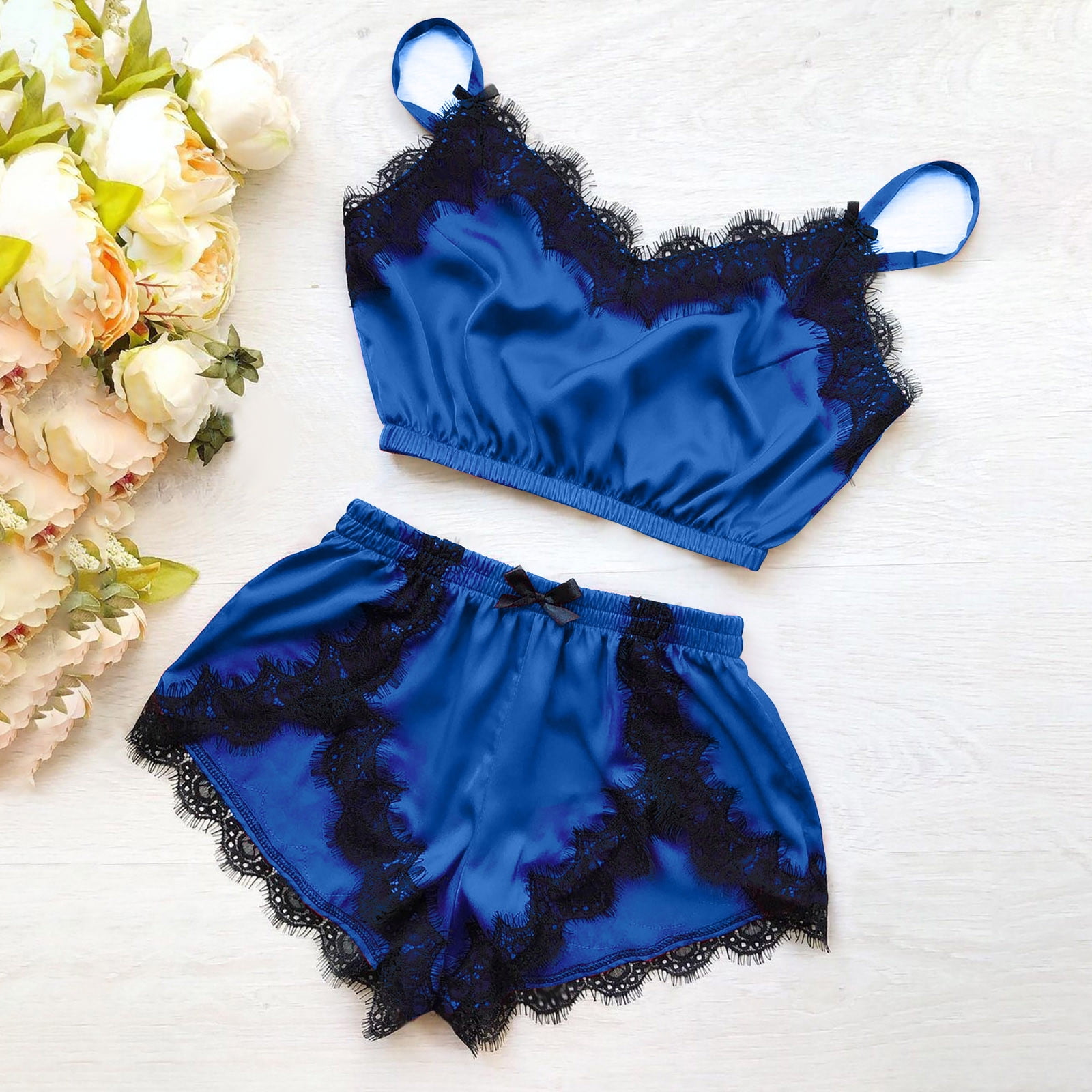 BONIXOOM Matching Pajamas For Couples Womens Pajamas Sleepwear Belt ...