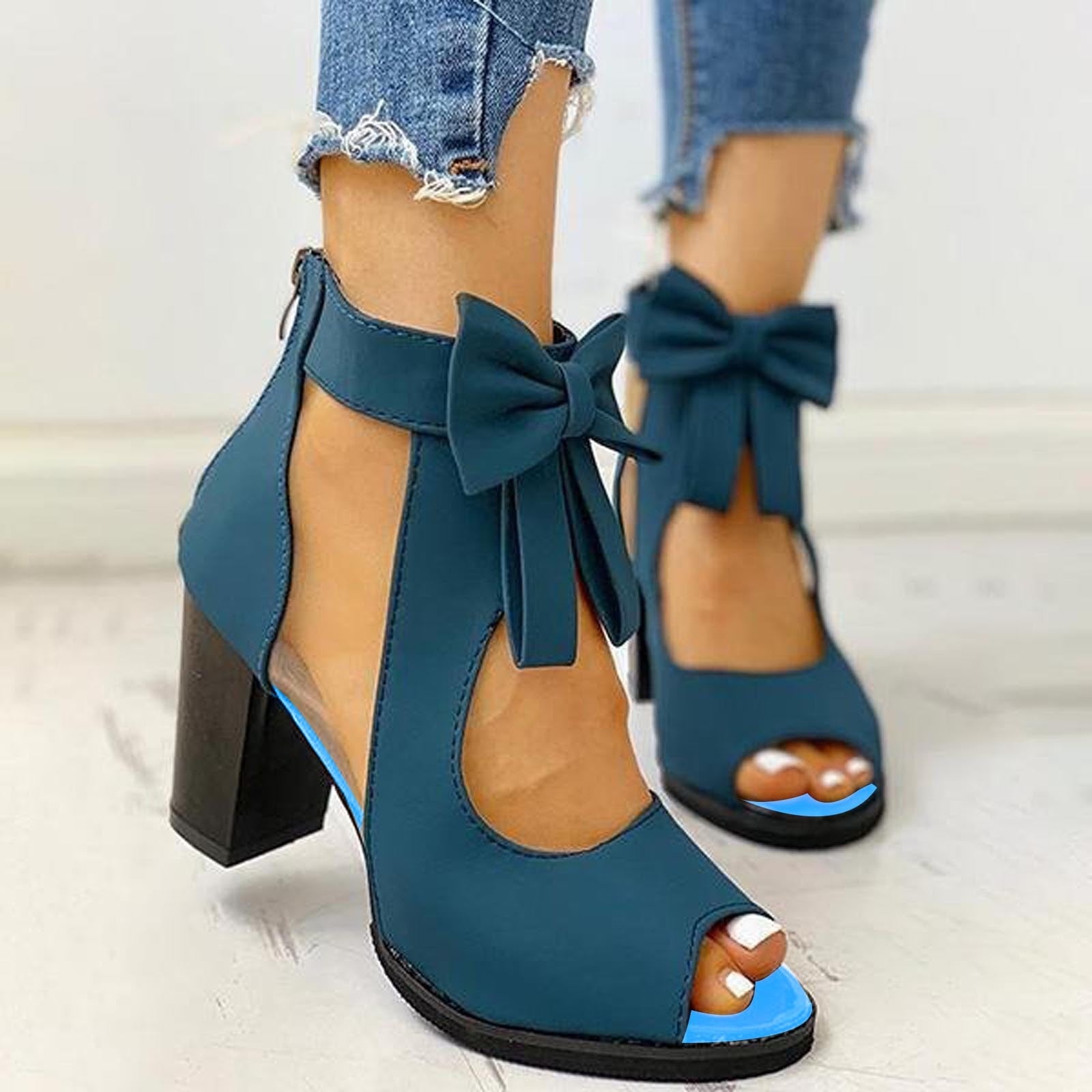 BONIXOOM Orthopedic Sandals for Women Clearance Fall Slip-On Chunky ...
