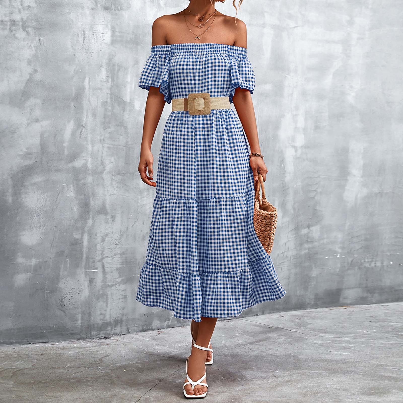 BONIXOOM Sexy Dresses for Women Date Night Beach Party Off-the-Shoulder ...