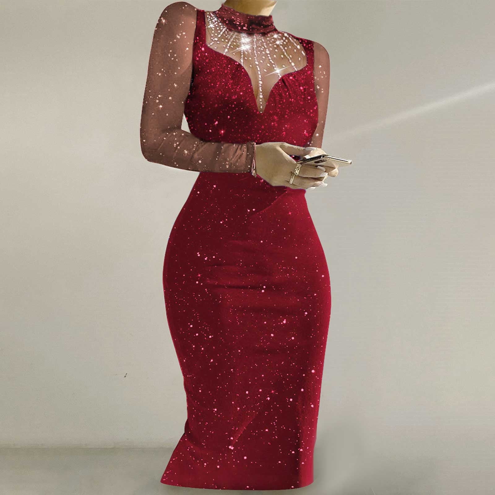 BONIXOOM Sexy Dresses for Women Date Night Multi-theme Party Crew Neck ...