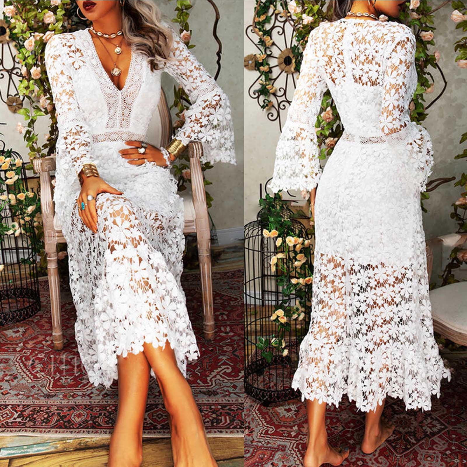 BONIXOOM Sexy Dresses for Women Date Night Multi-theme Party V-Neck Tab ...