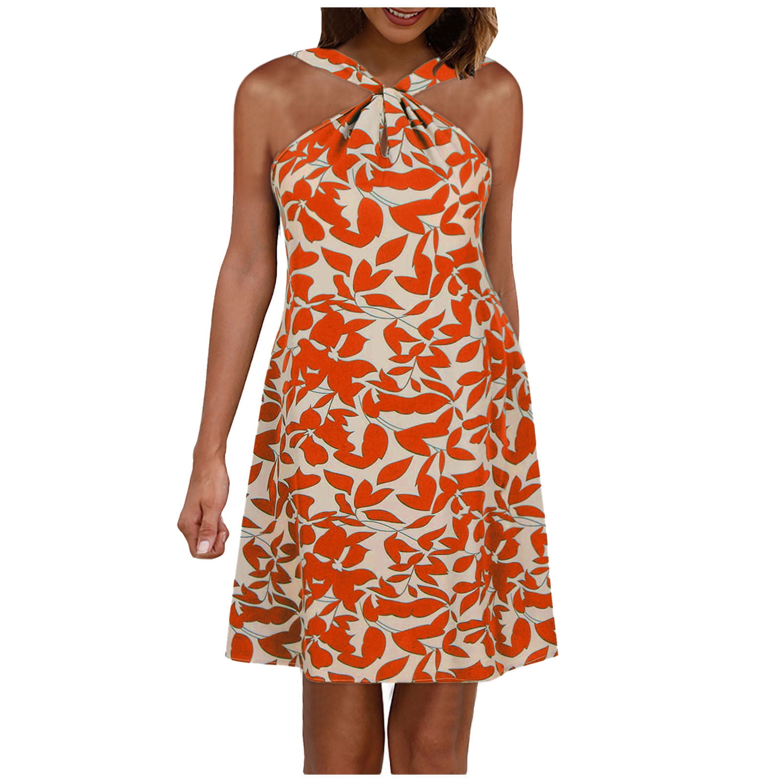 BONIXOOM Summer Dresses for Women 2024 Fashion savings Pull-On Round ...