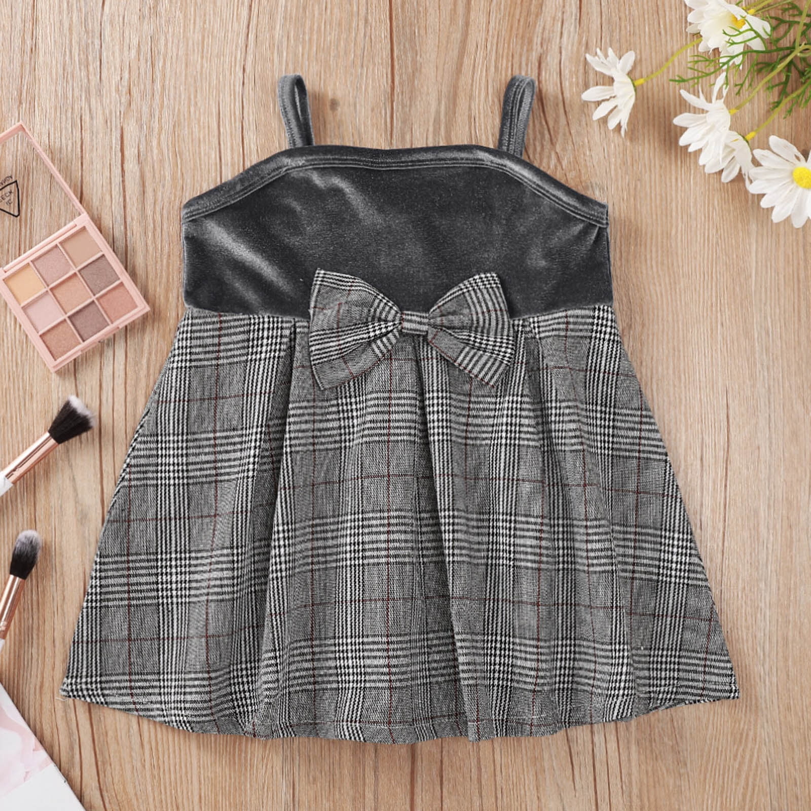 BONIXOOM Toddler Dresses Clearance Crew Neck Tab Sleeveless Dress ...