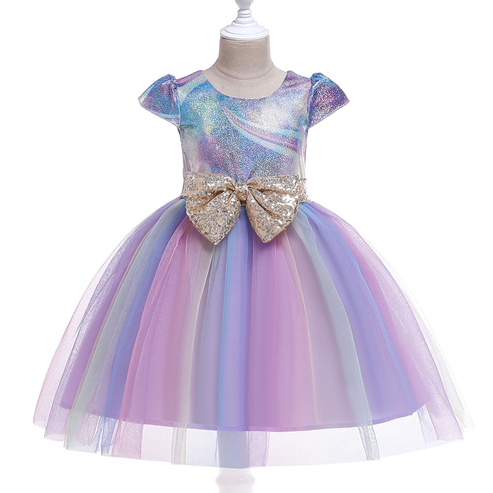 BONIXOOM Toddler Prom Dresses 2024 Crew Neck Tab Sleeveless Dress ...