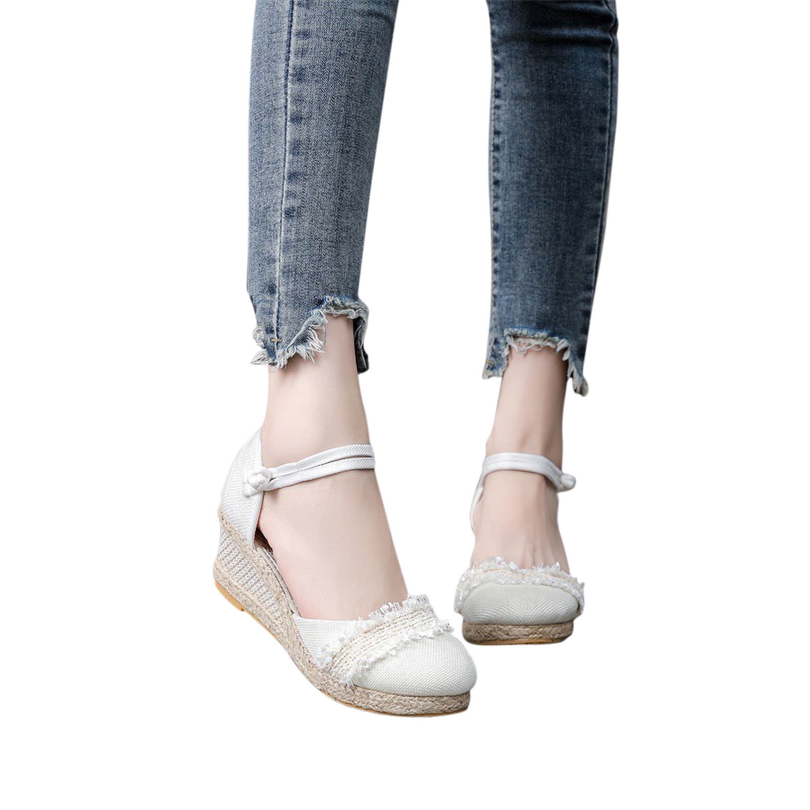 BONIXOOM Wedge Sandals for Women Clearance Fall Slip-On Wedge Casual ...