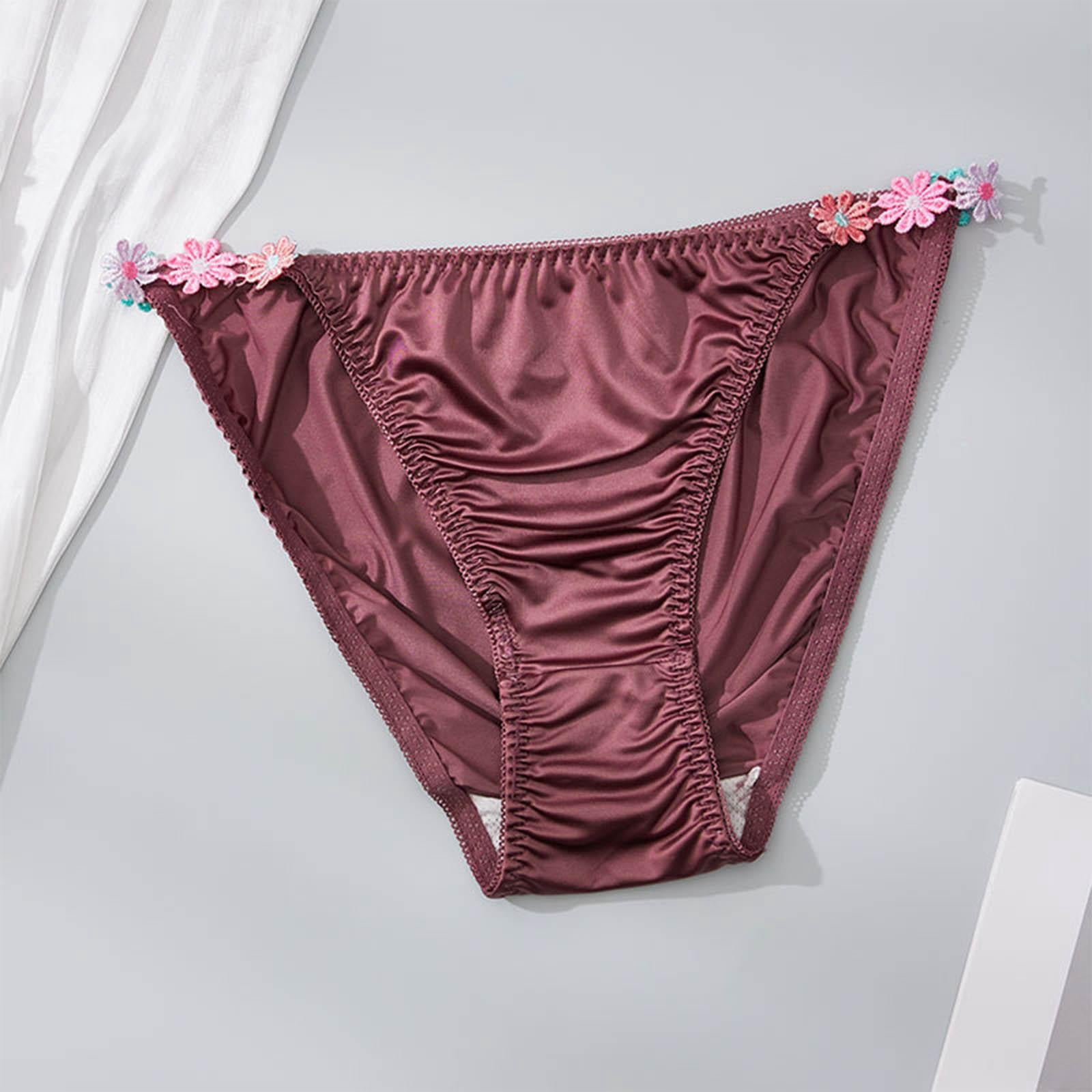 BONIXOOM Women's Briefs Panties, Low Rise Stretchy Satin Panties ...