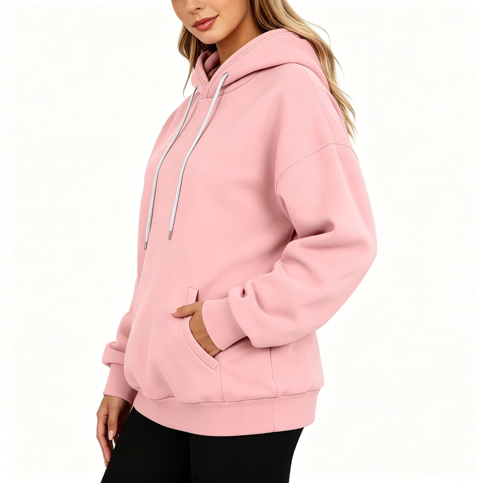 BONIXOOM Women’s Hoodies, Solid Hooded Sweatshirts Oversized Long ...