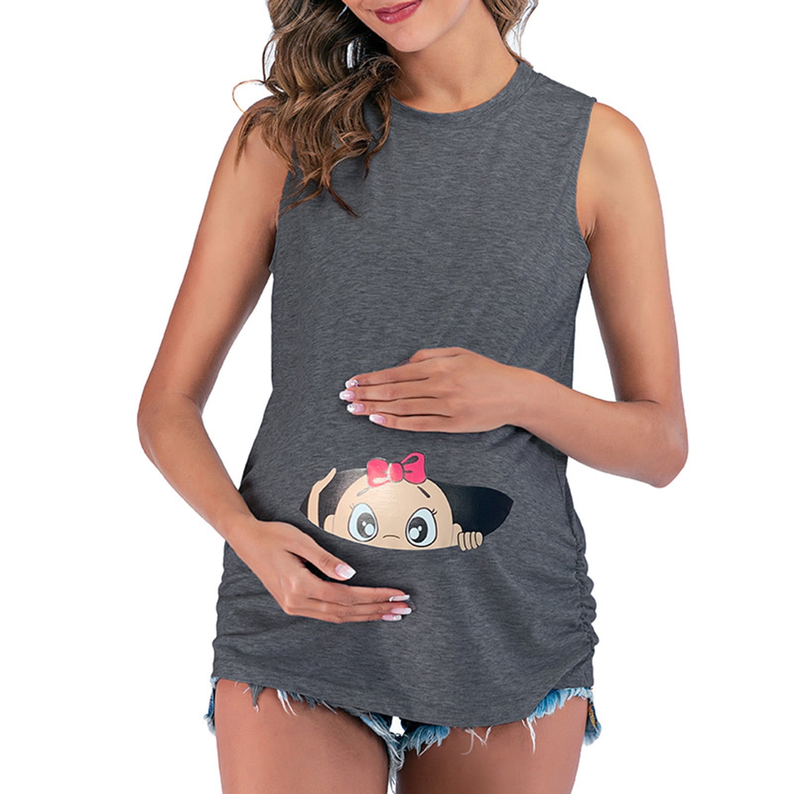 BONIXOOM Workout Tank Tops Woman Round Neckline Active Fit Rowing ...