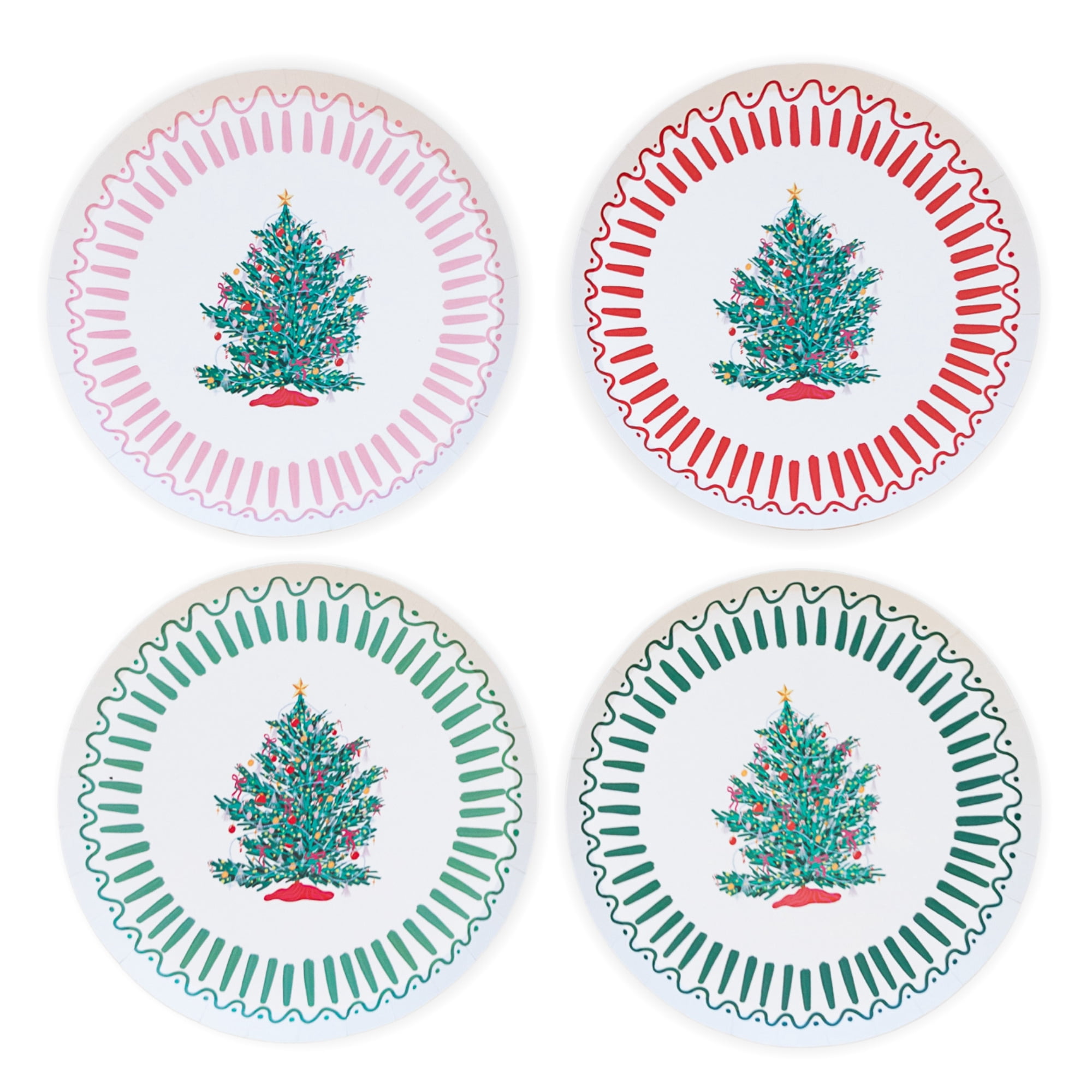 BONJOUR FÊTE X ONE ONLY PAPER CHRISTMAS TREE SMALL PLATES - Walmart.com