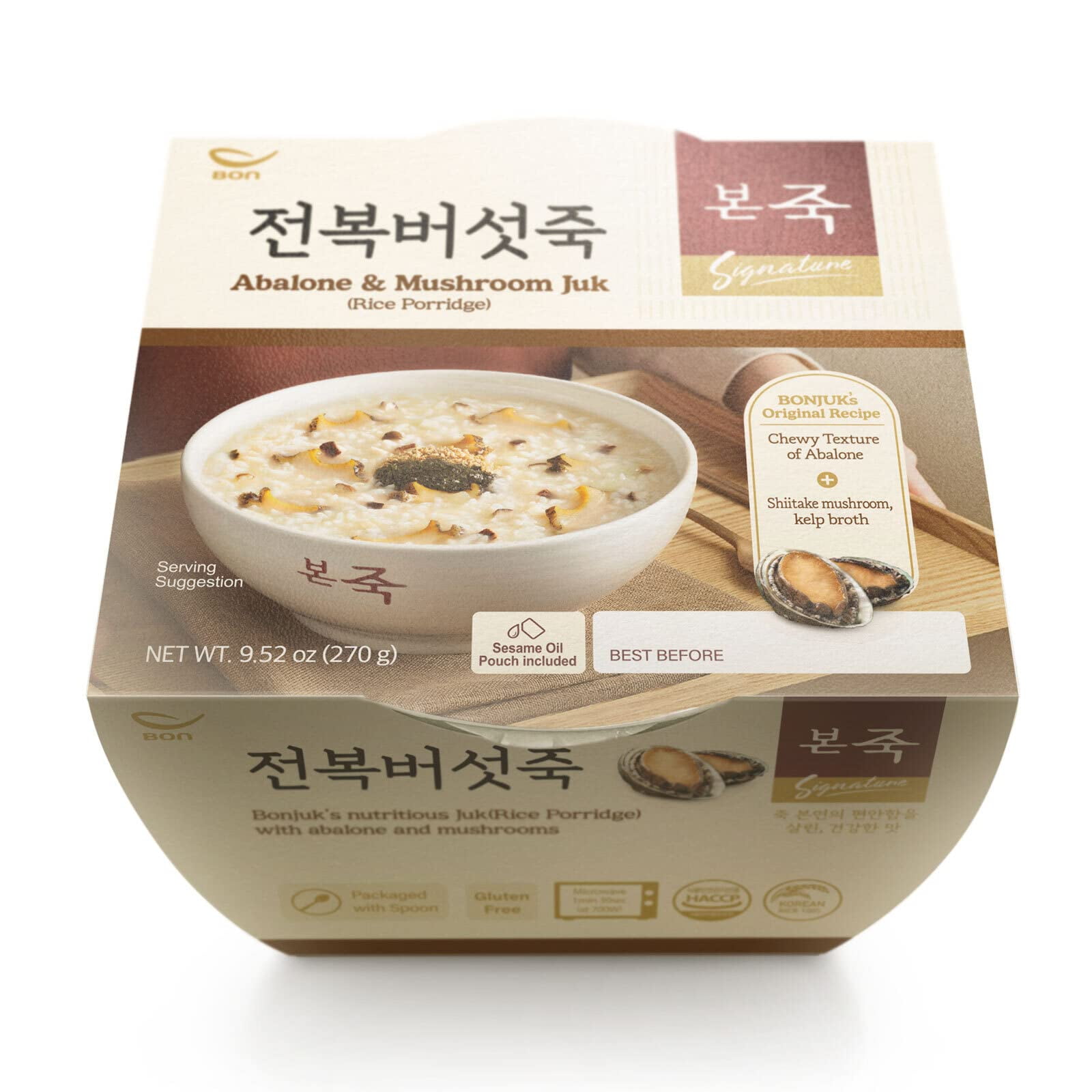 BONJUK Abalone & Mushroom KEF16 Juk(Porridge) Bowl - Korean soup stew ...