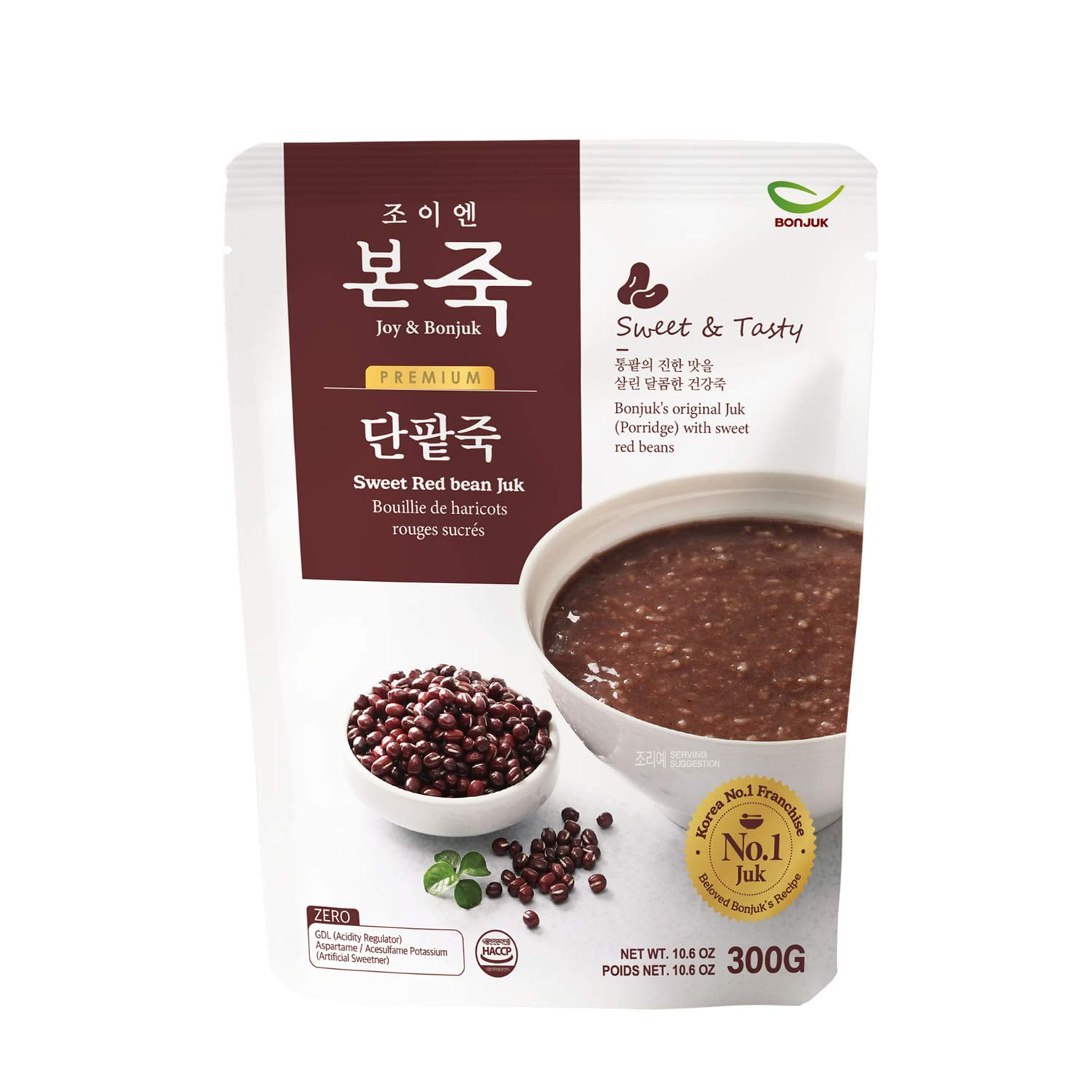 BONJUK Sweet Redbean (Juk) YPF5 Rice Porridge - Ready to eat meal (300g ...