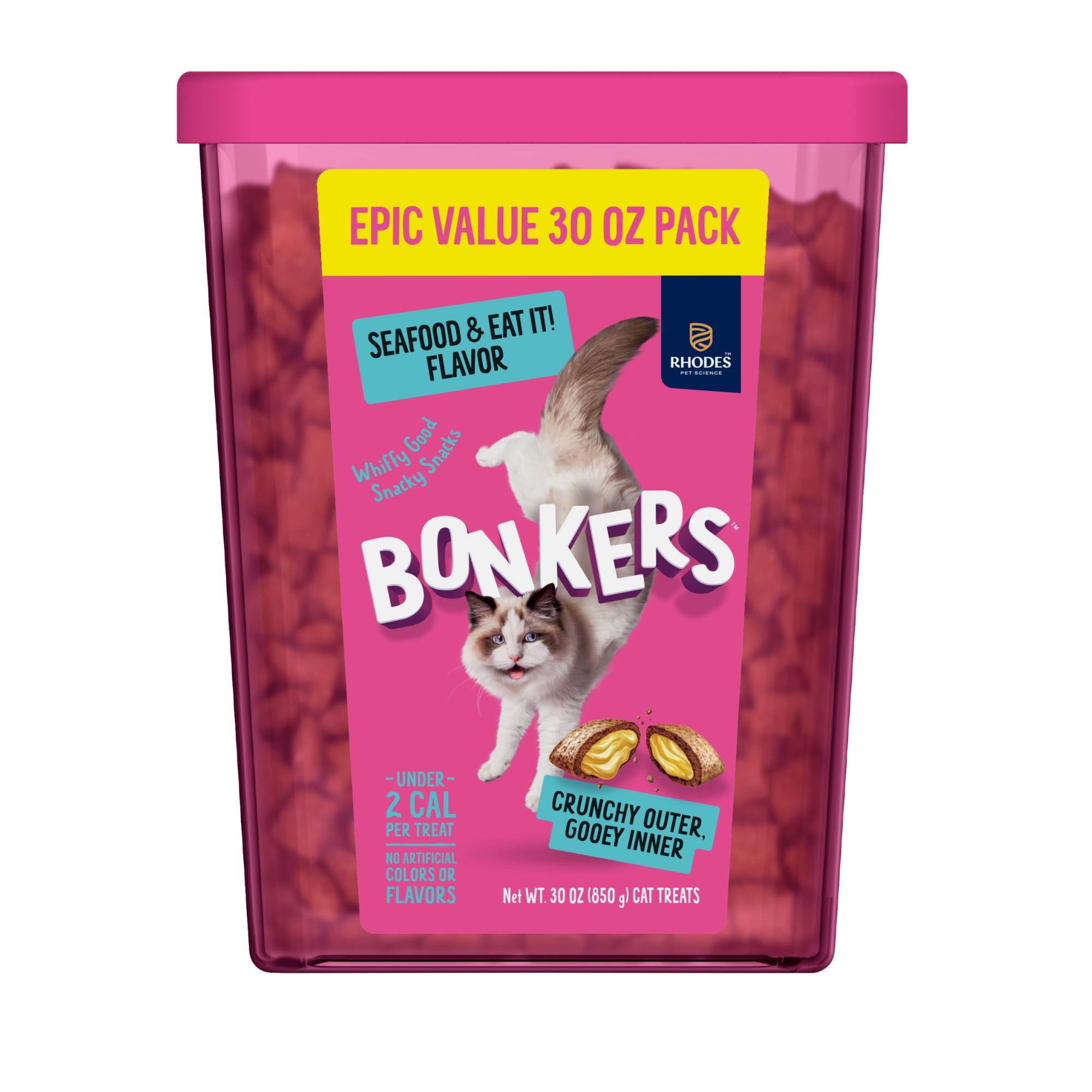 BONKERS Bites Seafood & Eat It Flavor Crunchy & Soft Treats for Cats ...