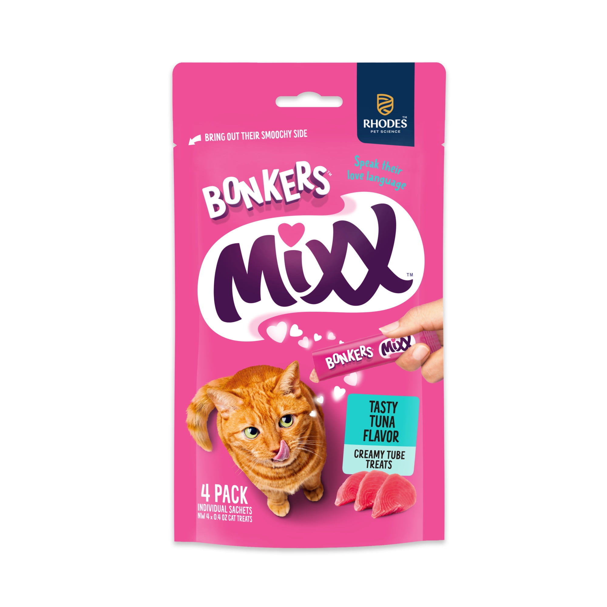 BONKERS Mixx, Tuna Flavor, Wet Lickable Tube Cat Snacks, Treats for ...