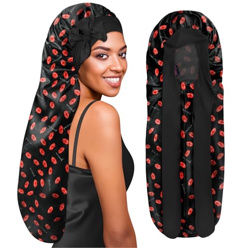 BONNET QUEEN Braid Bonnet Silk Bonnet Extra Long Bonnet for Braids ...