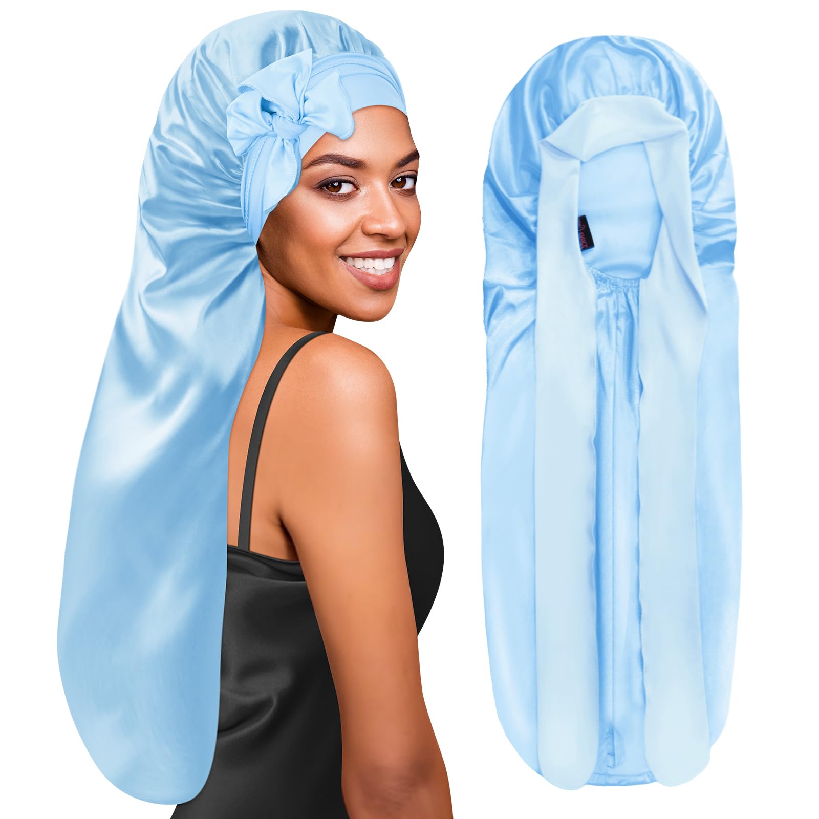 BONNET QUEEN Braid Bonnet Silk Bonnet Foldable Extra Long Bonnet for ...