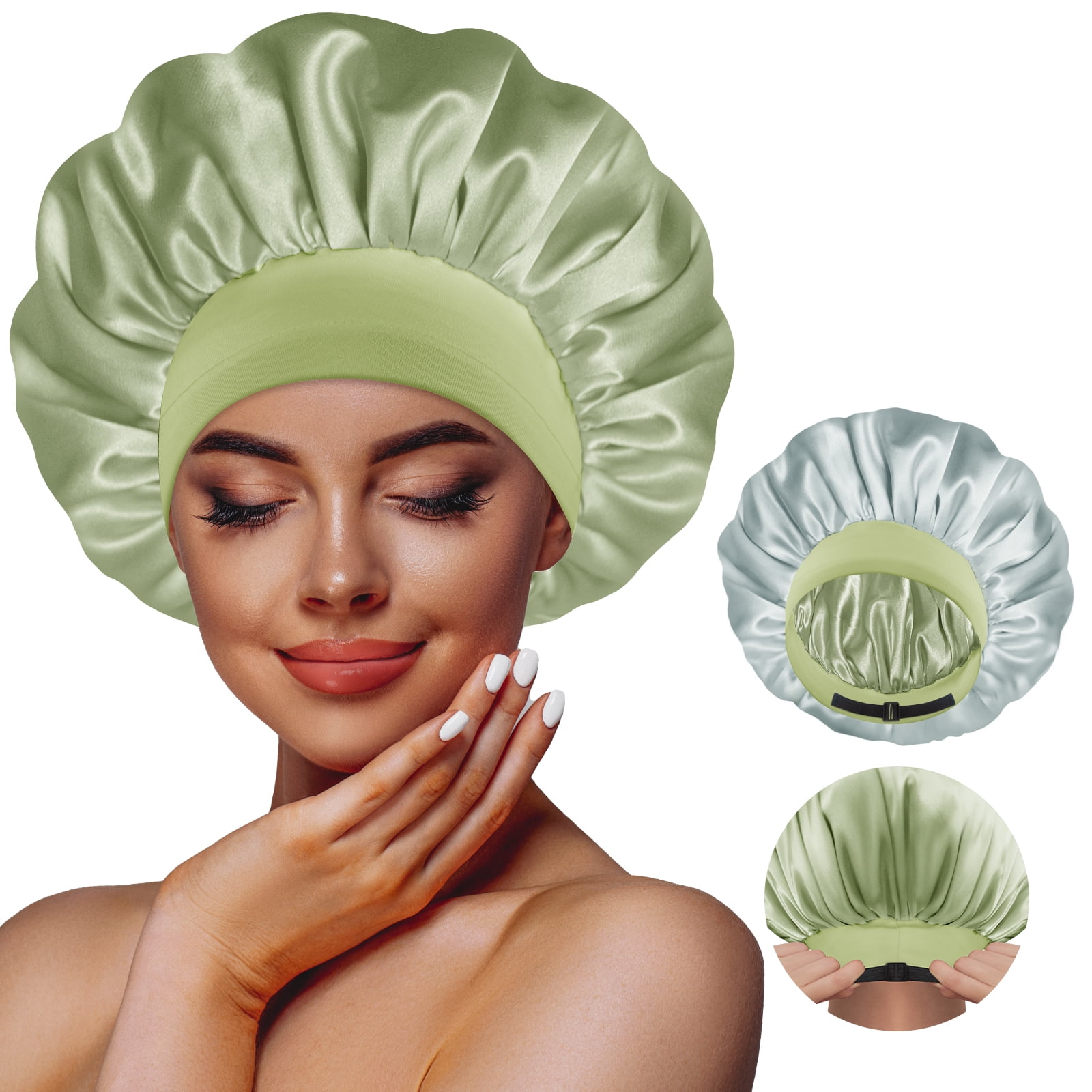 BONNET QUEEN Silk Bonnet for Sleeping Women Double Layer Reversible ...