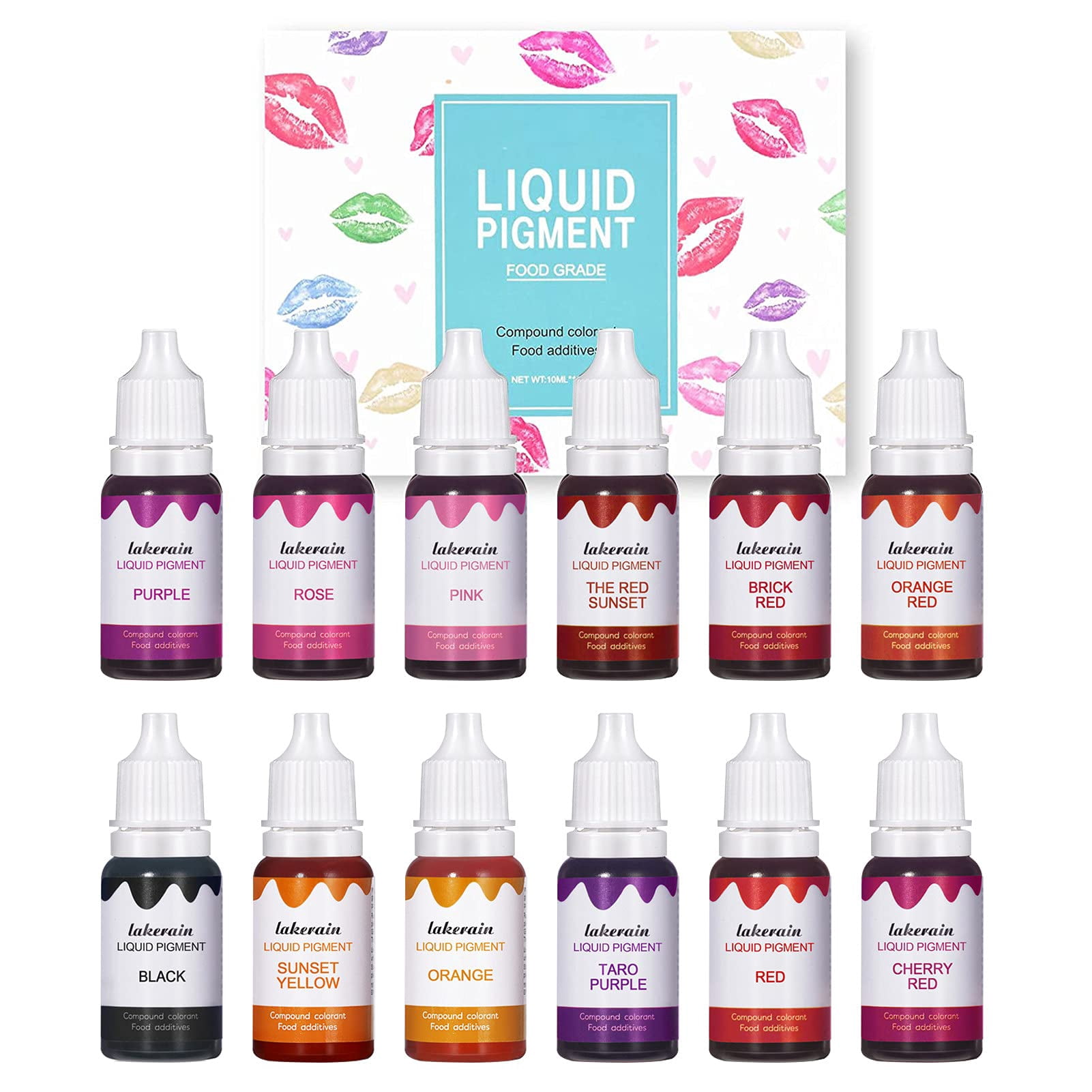 BONNIE CHOICE 12 Colors Liquid Lip Gloss Pigment Set, DIY Lipstick ...