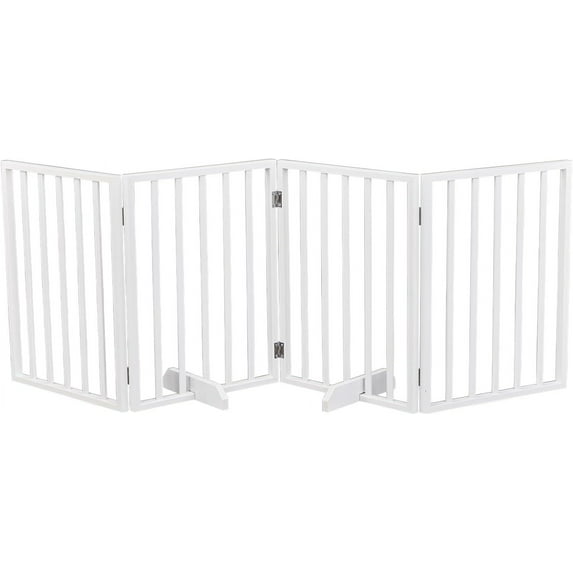 BONNLO Free Standing Dog Gate Indoor, Foldable Pet Gate for Dogs and ...