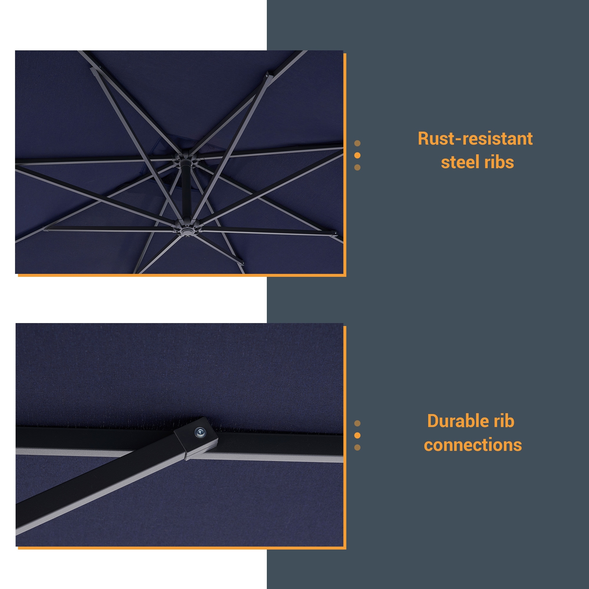 BONOSUKI 8.2Ft Outdoor Offset Umbrella w/Steel Frame,Angle Adjustment ...