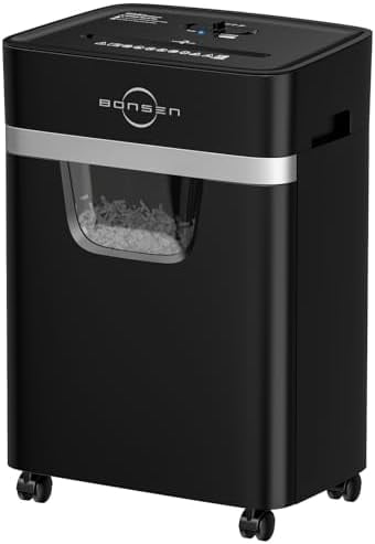 BONSEN 12-Sheet Paper Shredder for Home Office, Heavy Duty Shredders ...