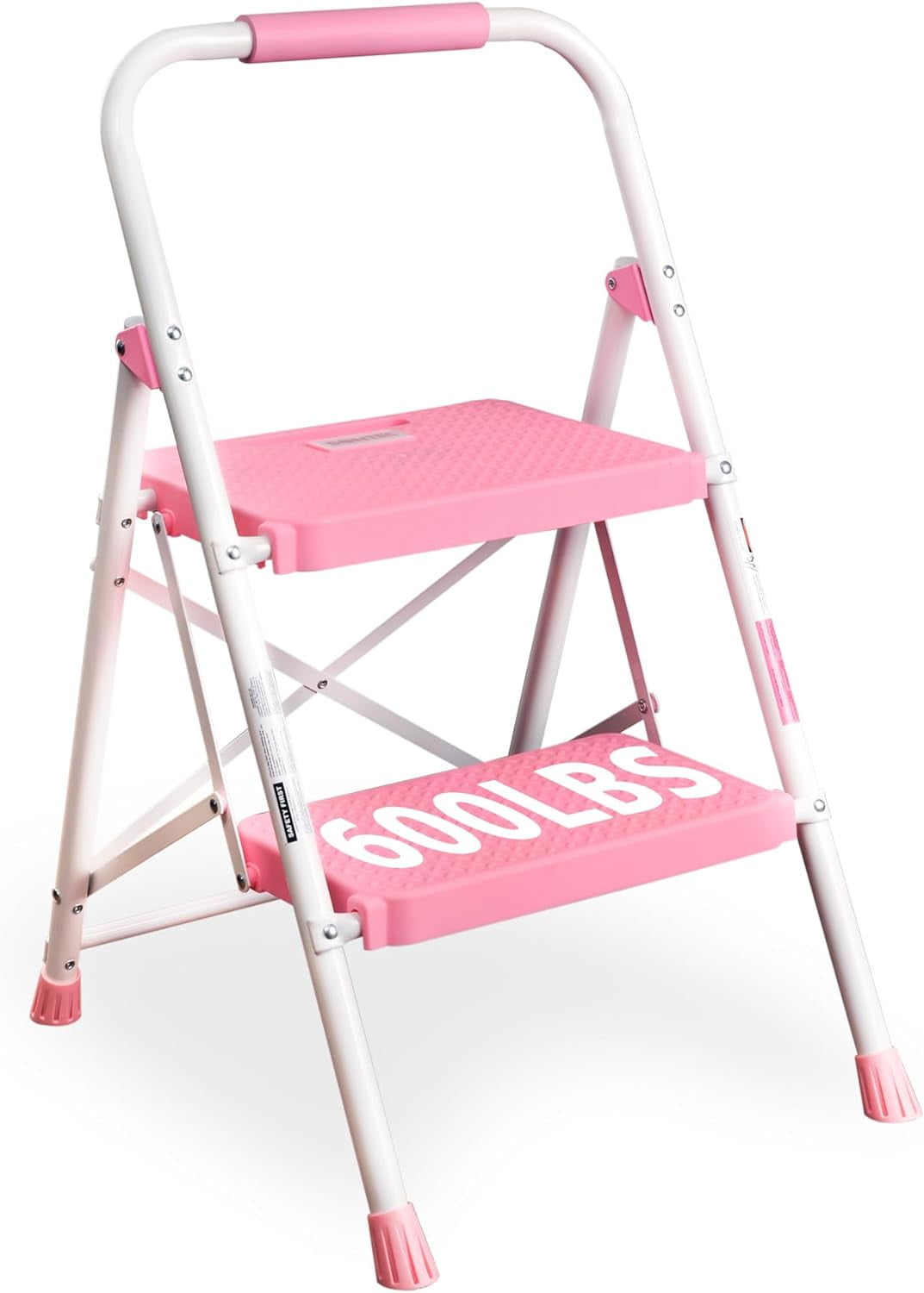 BONTEC 4-Step Ladder, 400lbs Max Load, Folding Step Stool with Tool ...