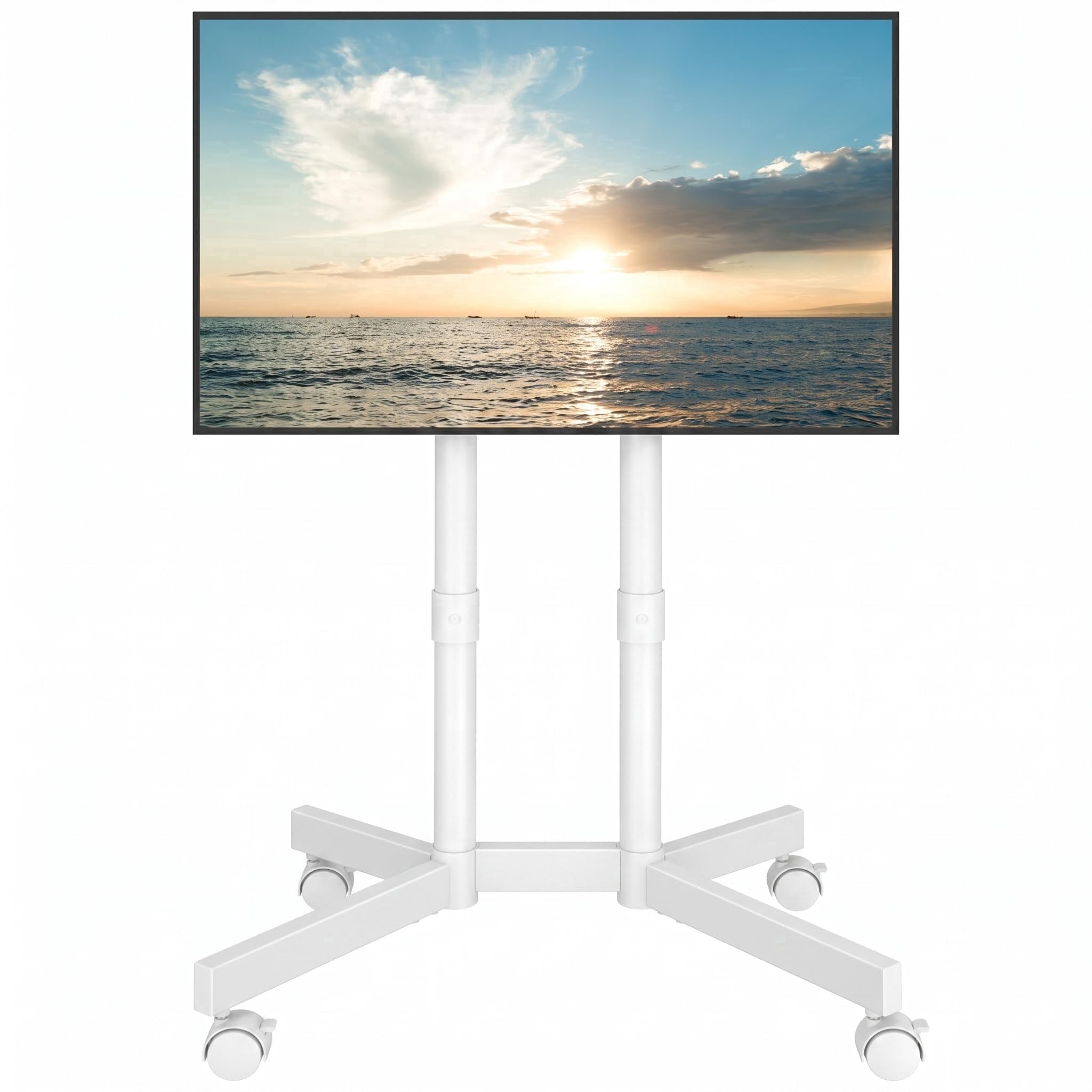 BONTEC Rolling TV Stand for 32 - 75 Inch TVs, Height Adjustable Mobile ...