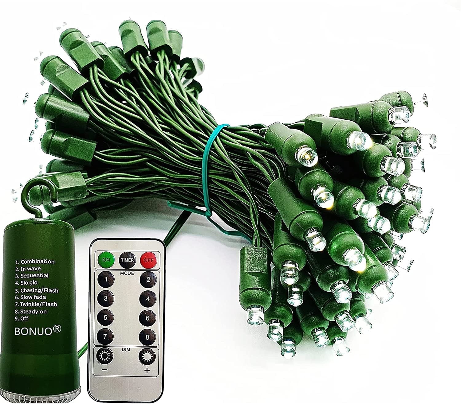BONUO 50 LED Battery Operated Christmas Lights, Indoor/Outdoor, 16ft ...