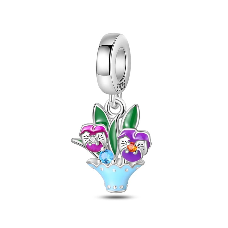 BONZEUS 925 Sterling Silver Spring Charms - Flowers, Birds, Butterflies ...