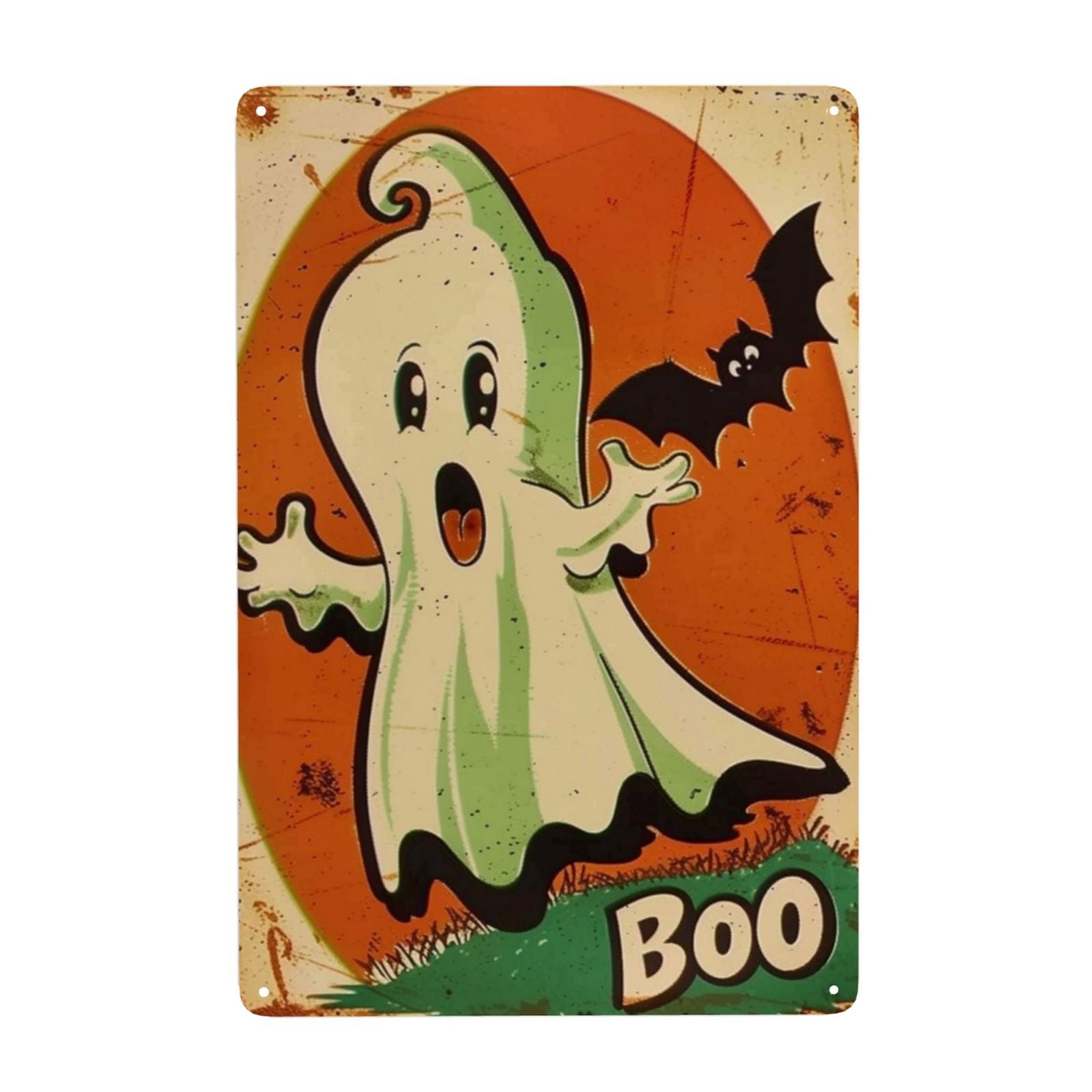 BOO Decorative Tin Sign 8x12 Inch - Rustproof Metal Wall Art with Pre ...
