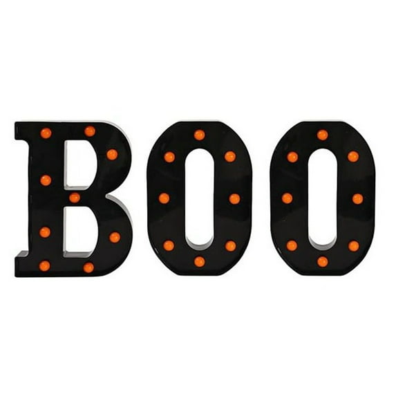 BOO Halloween Light-Up Letters - LED Marquee Sign with Timer, Auto On ...