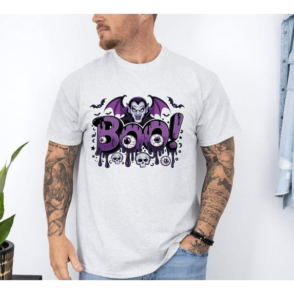 BOO Vampire Shirt, Spooky Graphic Tee TSHIRT All Size S-5XL - Walmart.com