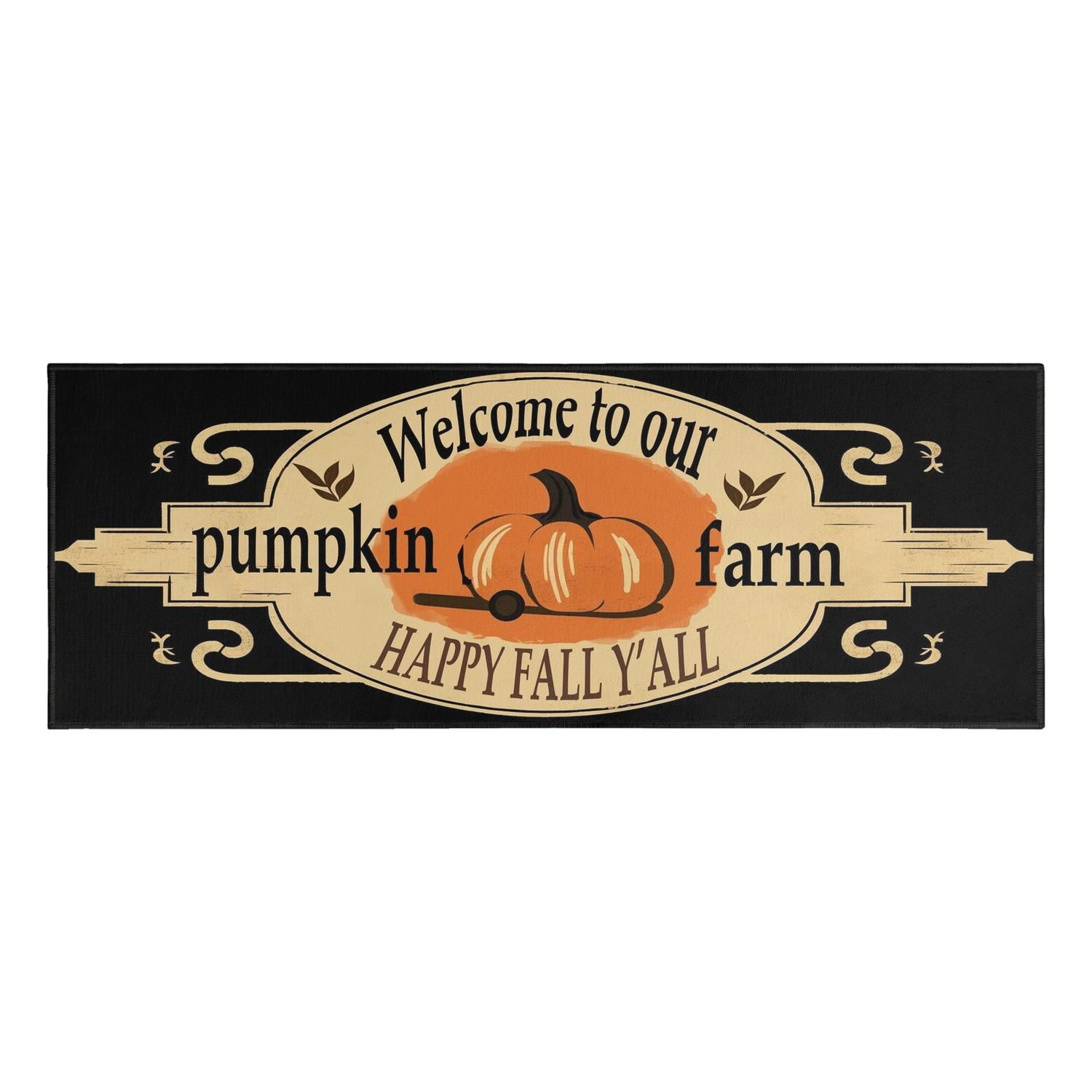 BOO Welcome Kitchen Rugs Fall Harvest Pumpkins Kitchen Mats Rugs Non ...