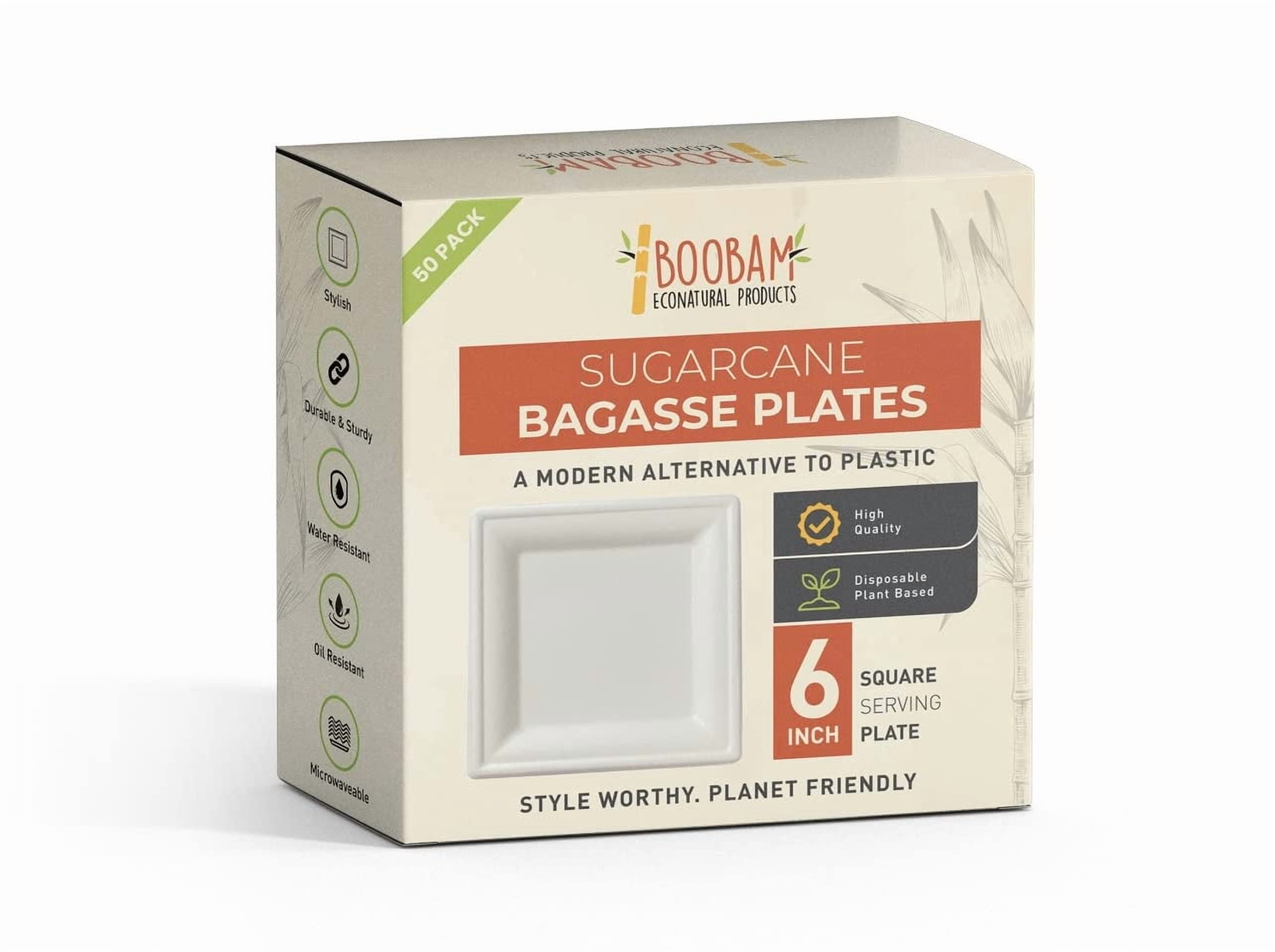 BOOBAM ECONATURAL PRODUCTS Square Disposable Plates AFN1- Plant-Based ...