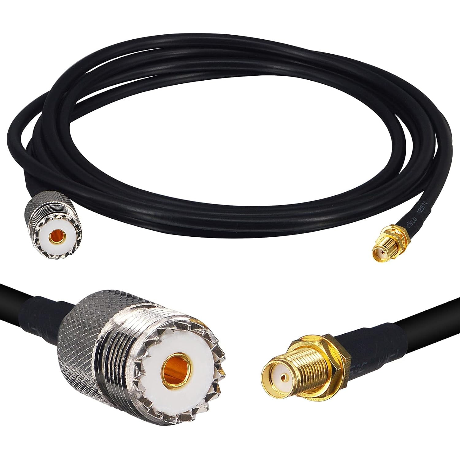 BOOBRIE 6.56ft SMA Female to UHF Female Coaxial Cable RG58 SMA Male to ...