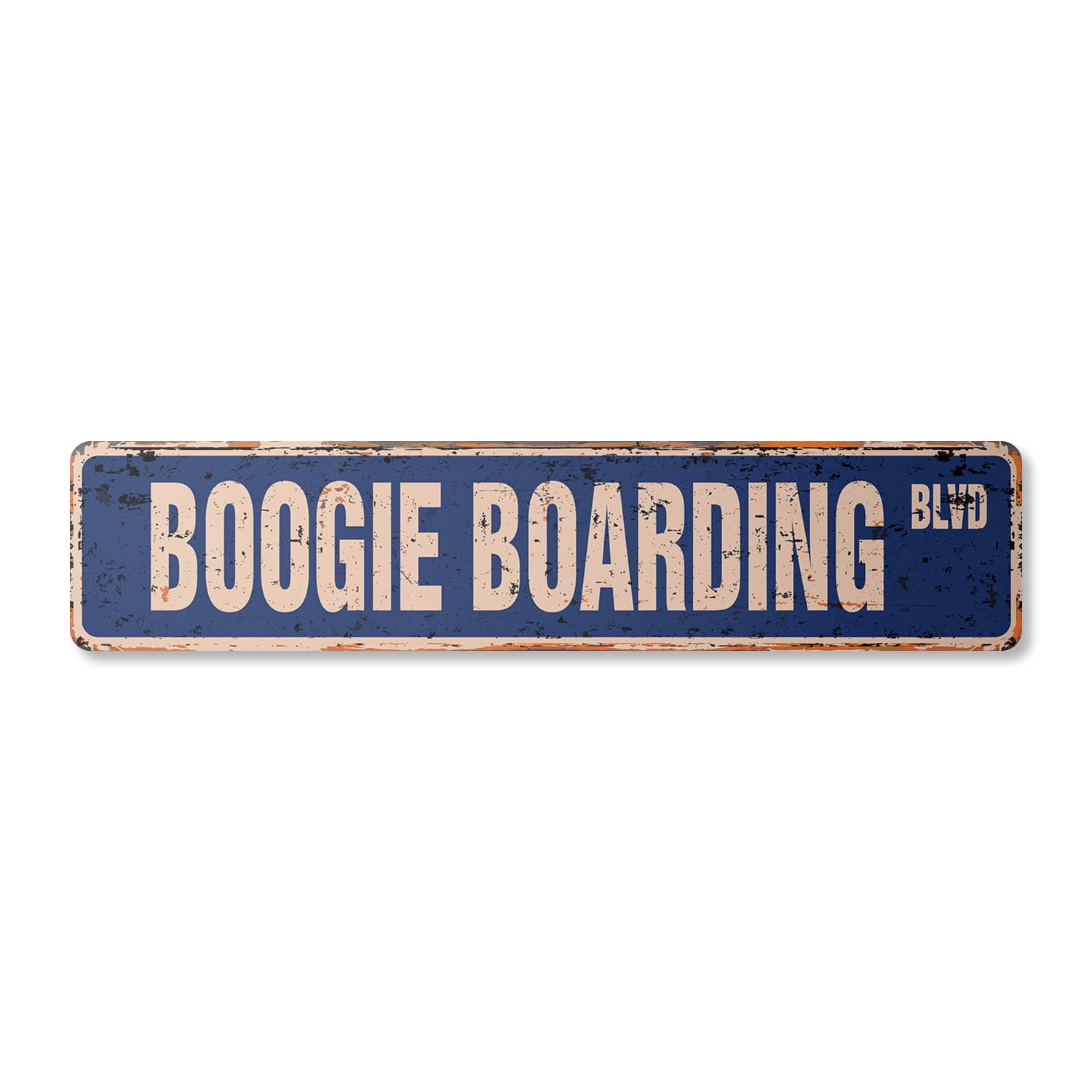 BOOGIE BOARDING Vintage Plastic Street Sign surf surfer watersports ...