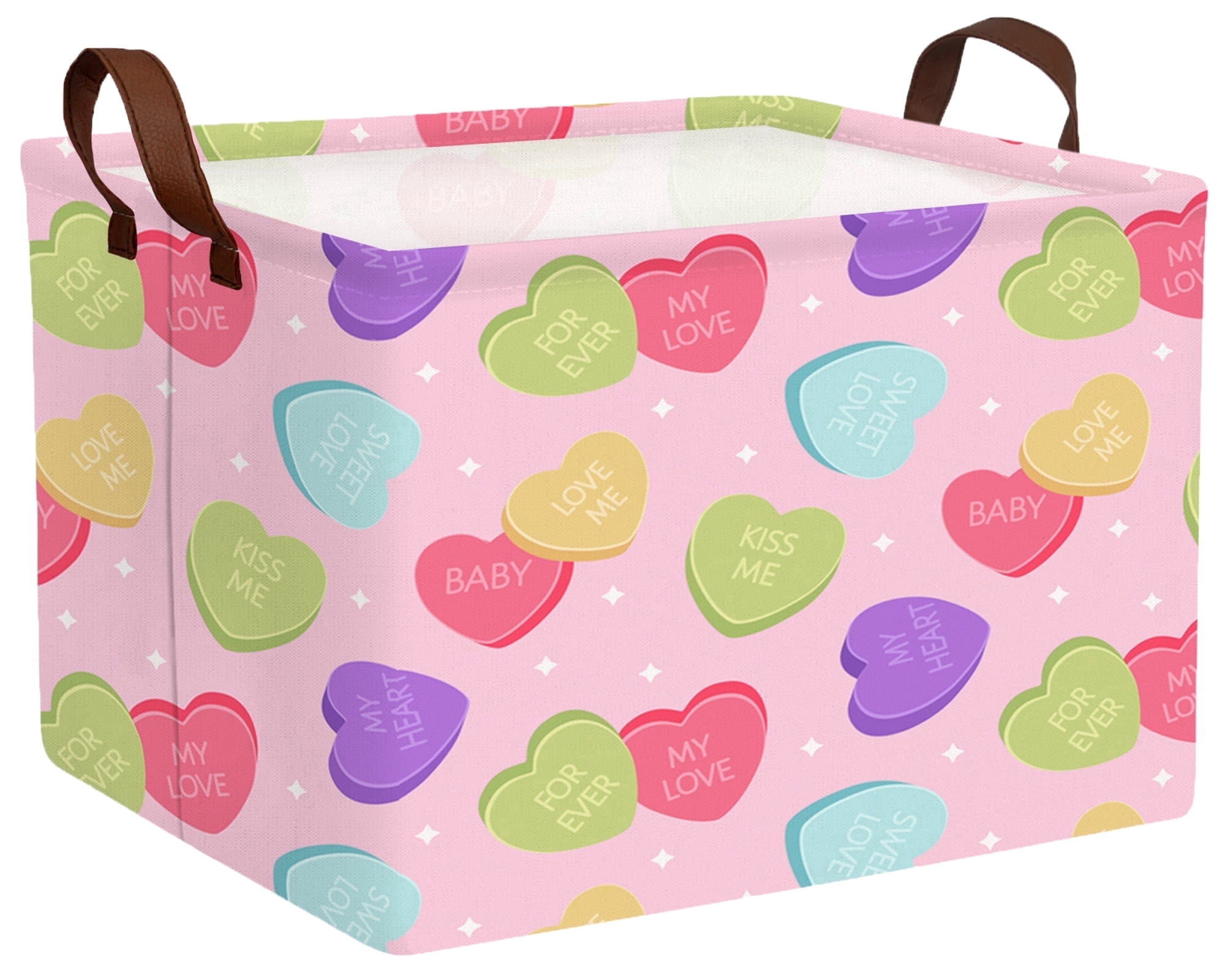 BOOHIT Valentines Day Basket Empty Heart Gifts Basket Kid Storage Bins ...
