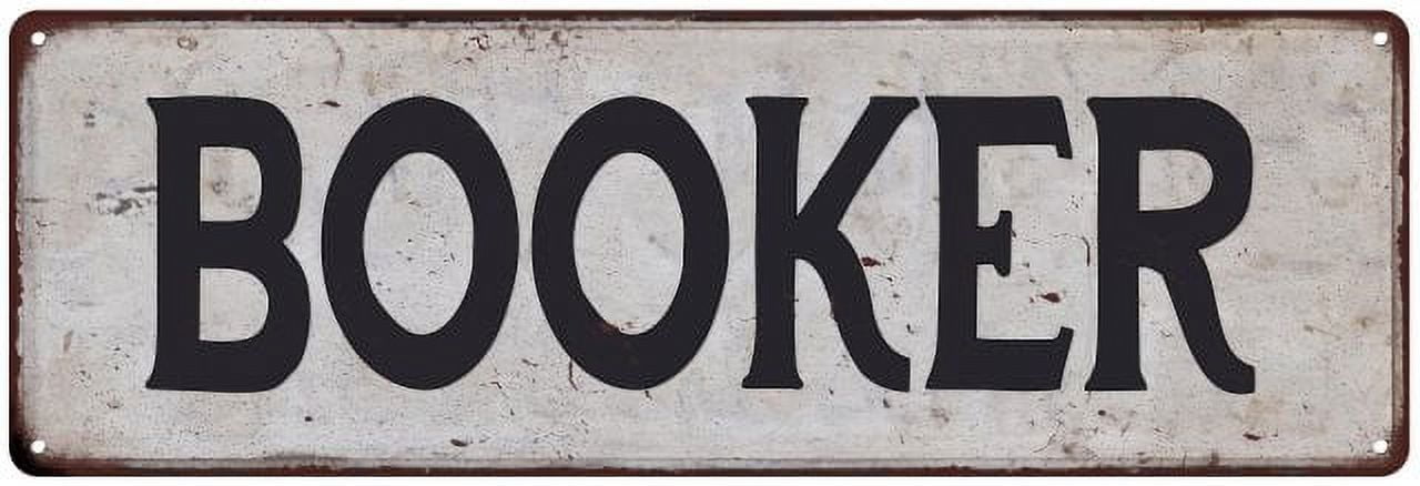 BOOKER Vintage Look Rustic Chic Metal Sign 8x24 108240036586 - Walmart.com