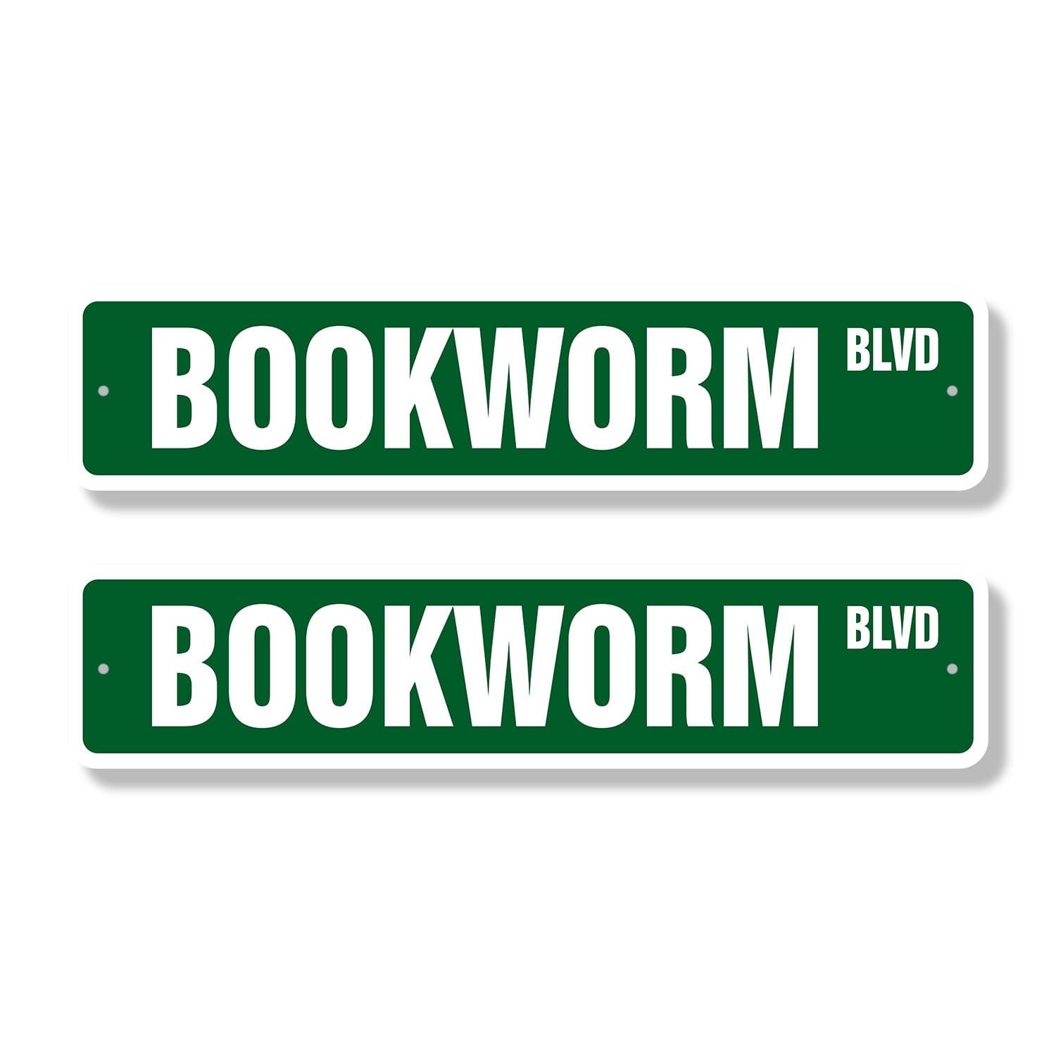 BOOKWORM Classic Street Sign (2 Pack) book worm library read e-reader ...