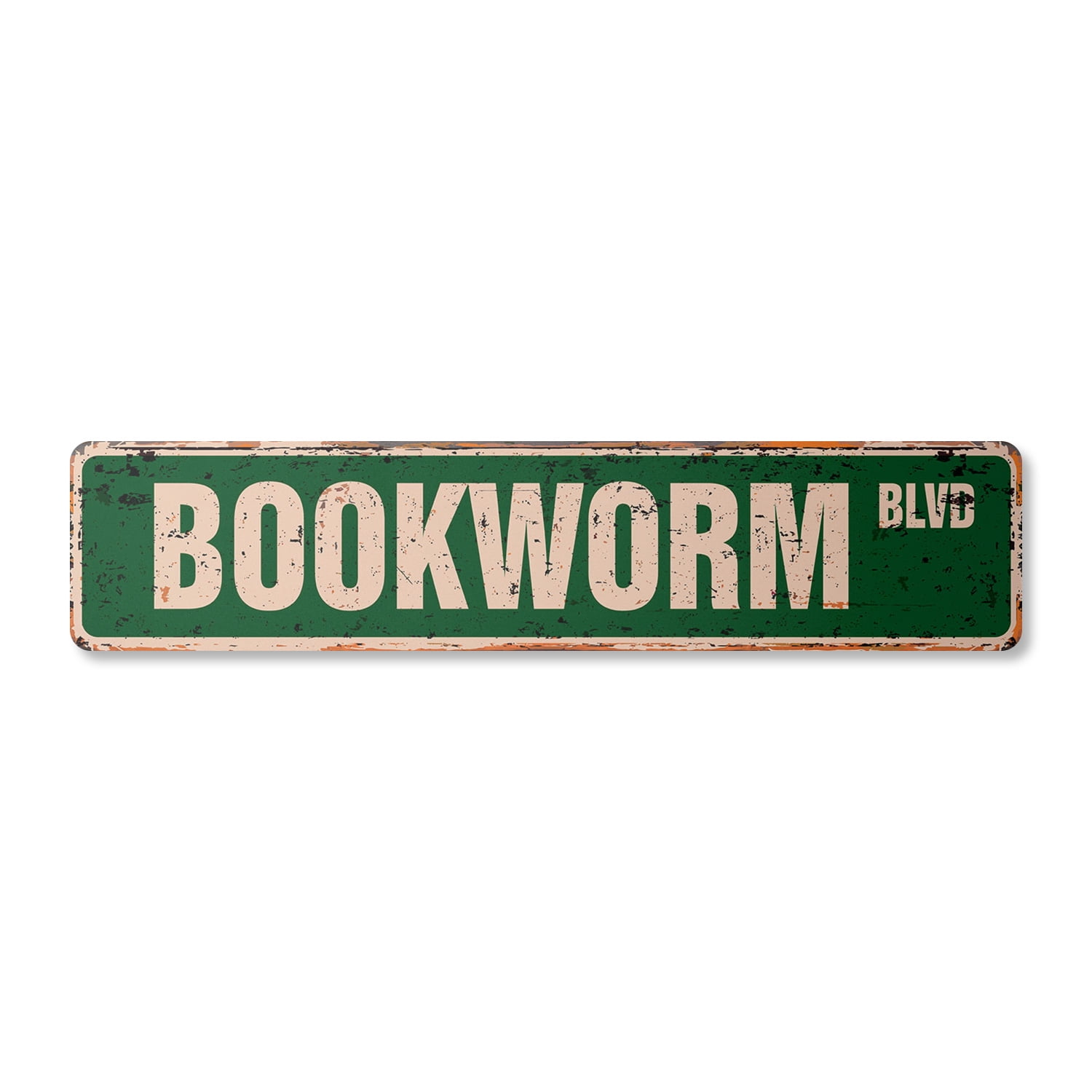 BOOKWORM Vintage Aluminum Street Sign book worm library read e-reader ...